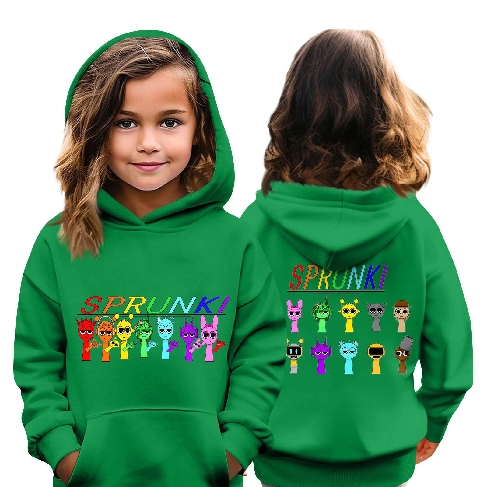Kids Loves Characters Sprunki toys Sprunki team Sweatshirt Dark Green ...
