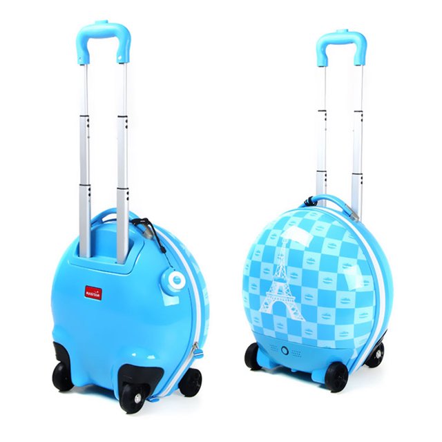 Kids Luggage RC Remote Control Walking Suitcase Compact Blue Eiffel ...