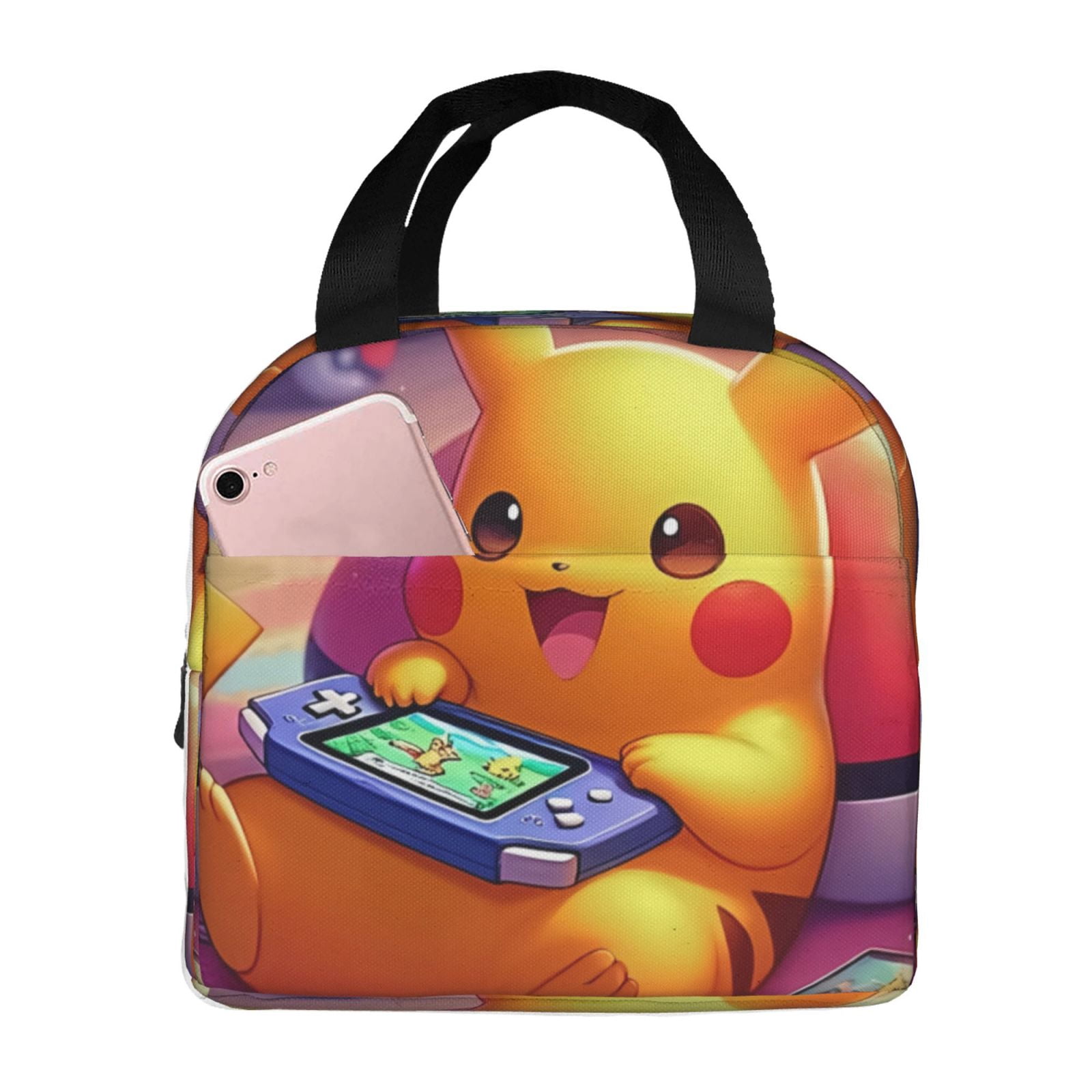 Pikachu Playing Pokemon Reusable Insulated Lunch Bag,Lunch Tote with ...