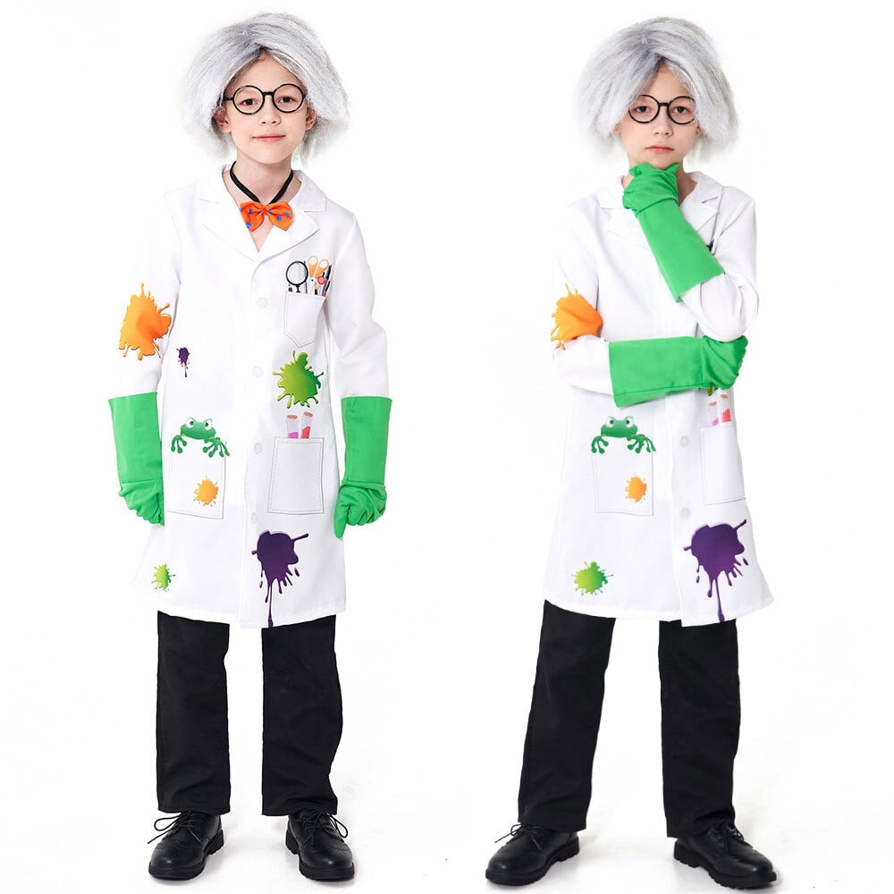 Kids Mad Scientist Costume Halloween Carnival Cosplay Evil Doctors ...
