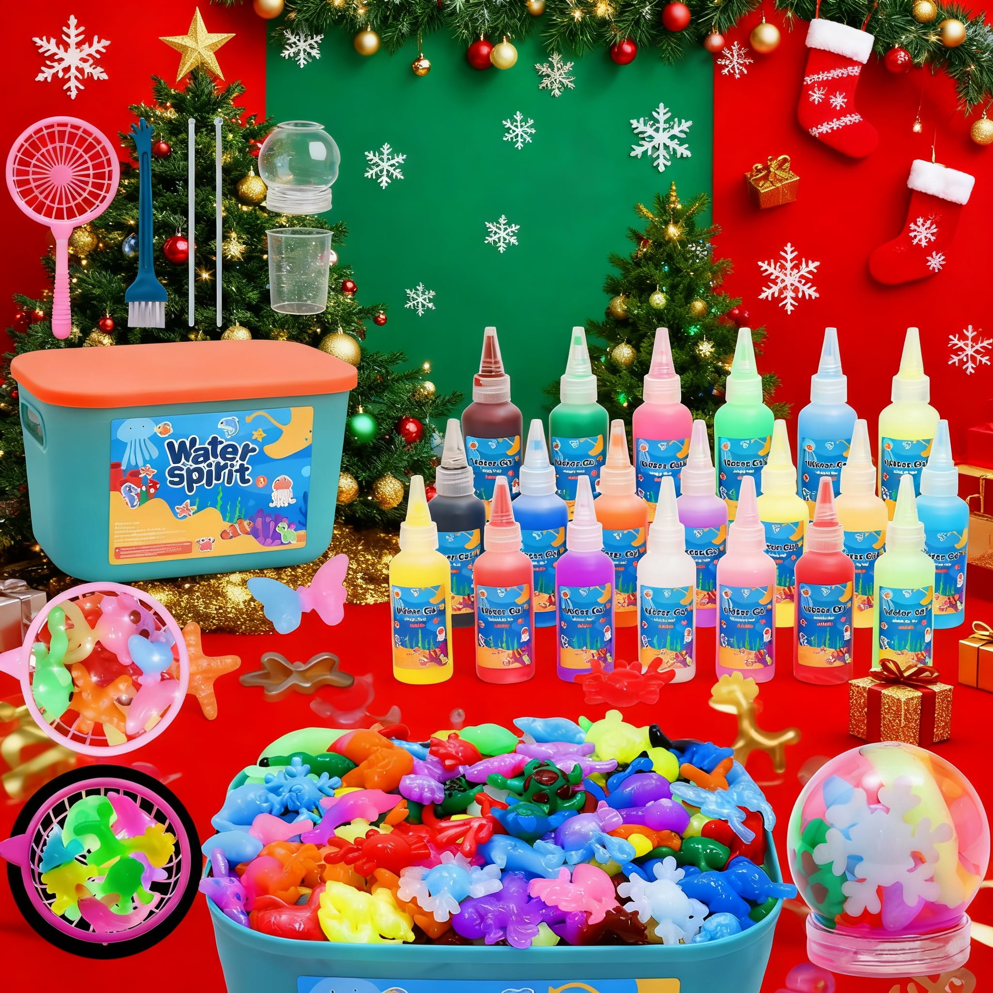 Kids' Magic Water Elf Toy Set, with 20 Magic Water Gels & 18 Shape ...