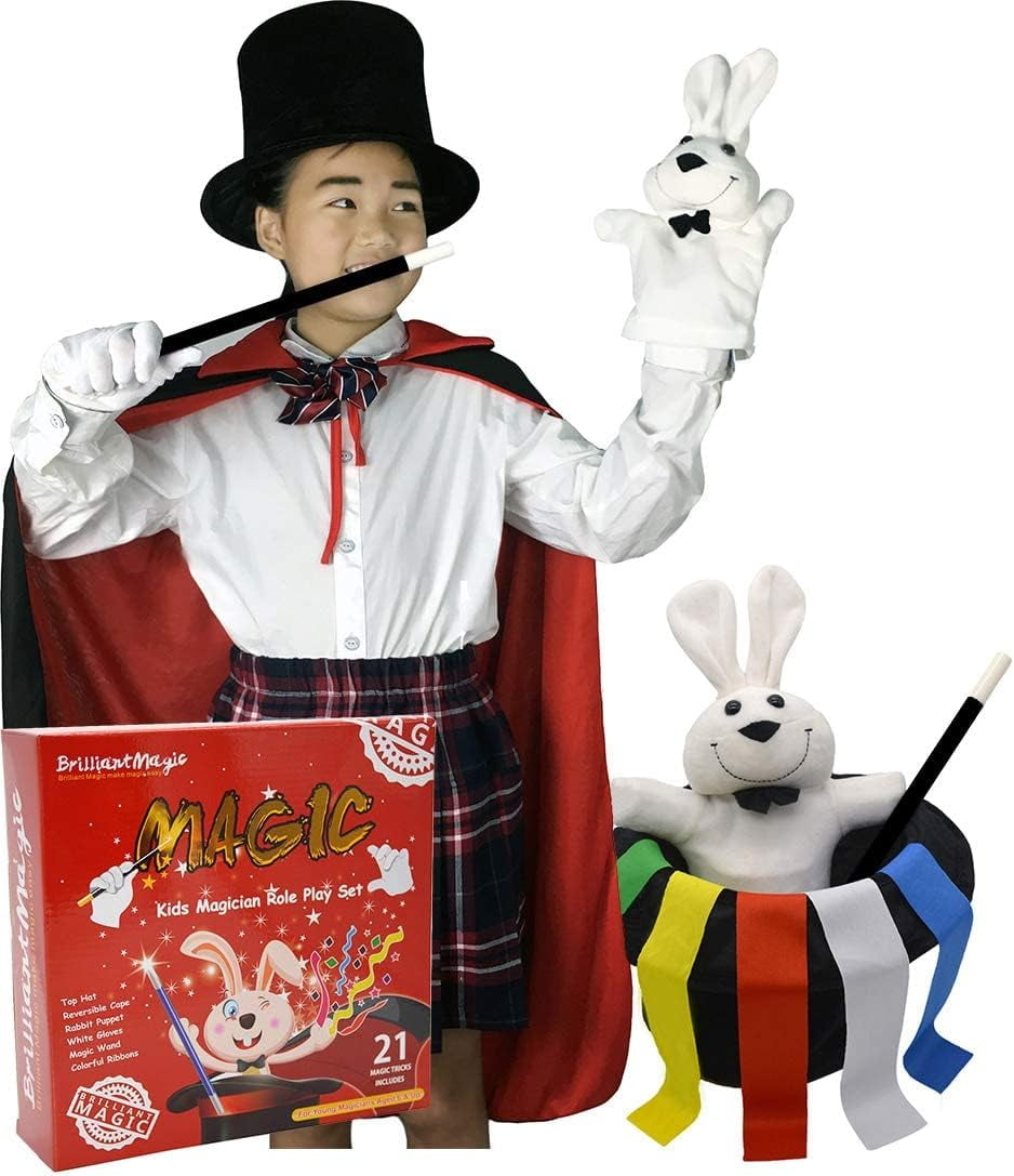 Kids Magician Role Play Set Contains Magic Top Hat Magic Wand Rabbit ...