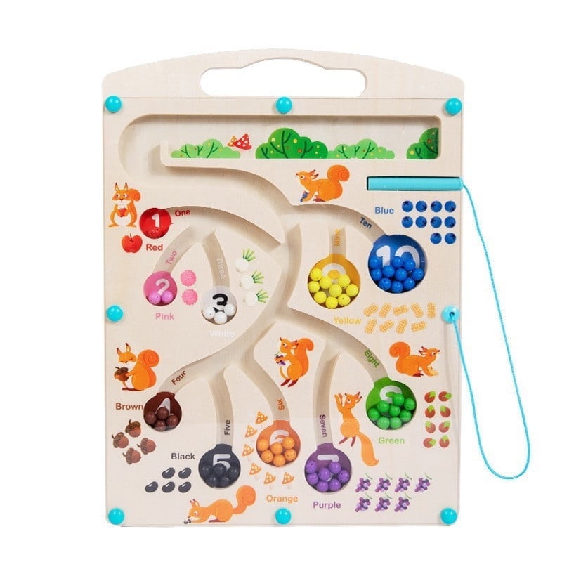 Kids Counting Board Wooden Toy Color Recognition Early Math Learning ...