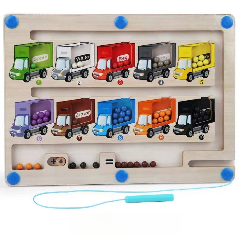 Kids Counting Board Wooden Toy Color Recognition Early Math Learning ...