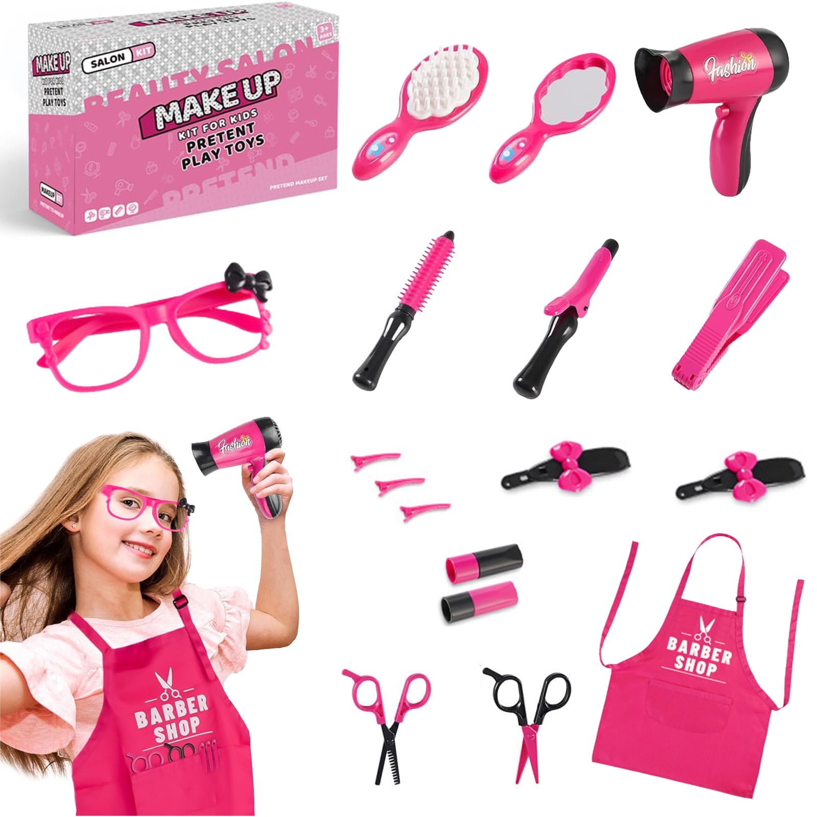 Kids Makeup Kit for Girls Hair Styling Set, Scissors and Stylist ...