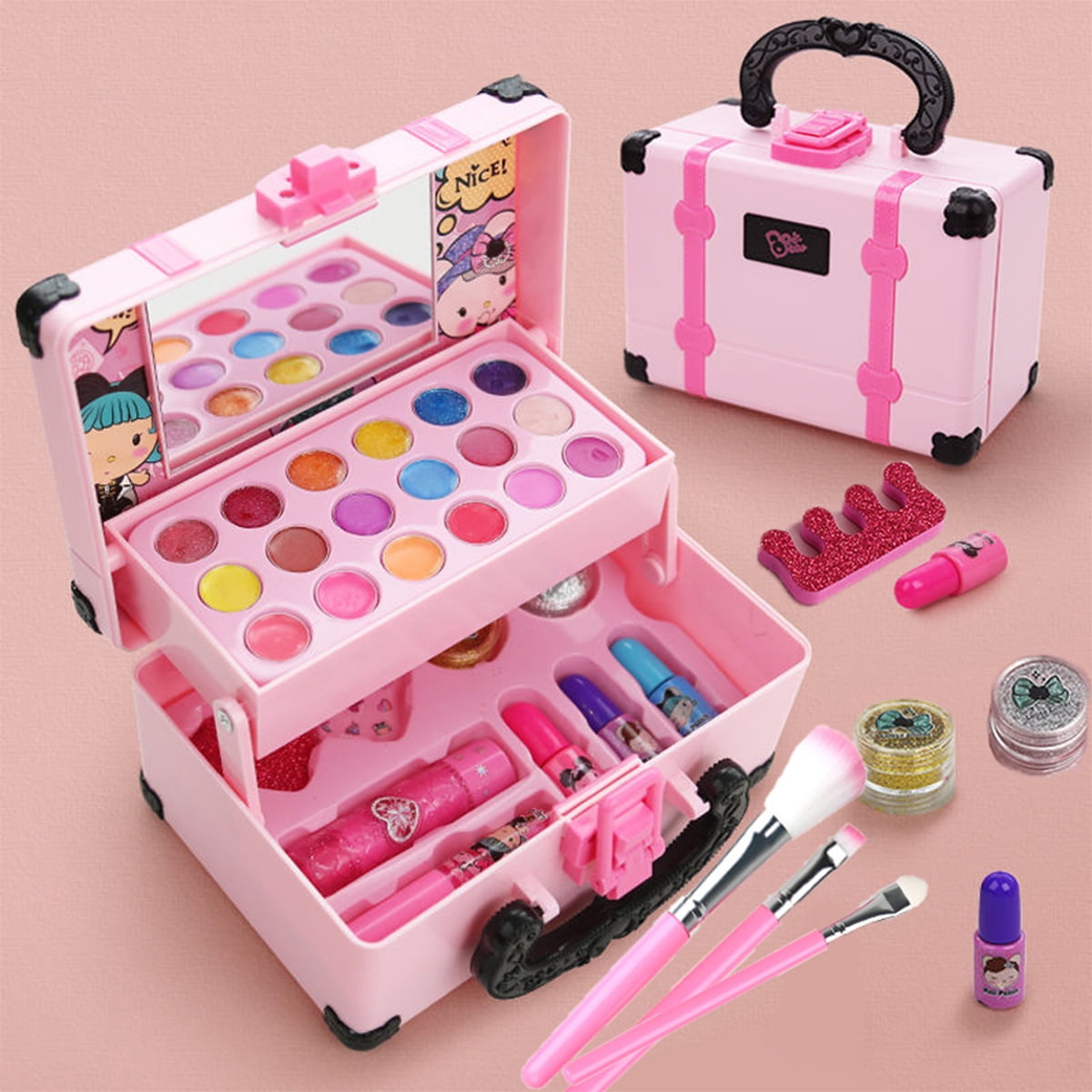 Kids Makeup Kit for Girls,Real Washable Makeup Toy for Little Girl ...