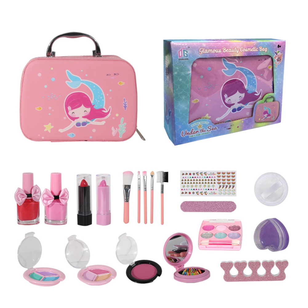 Kids Makeup Kit for Girl Princess Makeup Box Set Non-toxic Girls Play ...