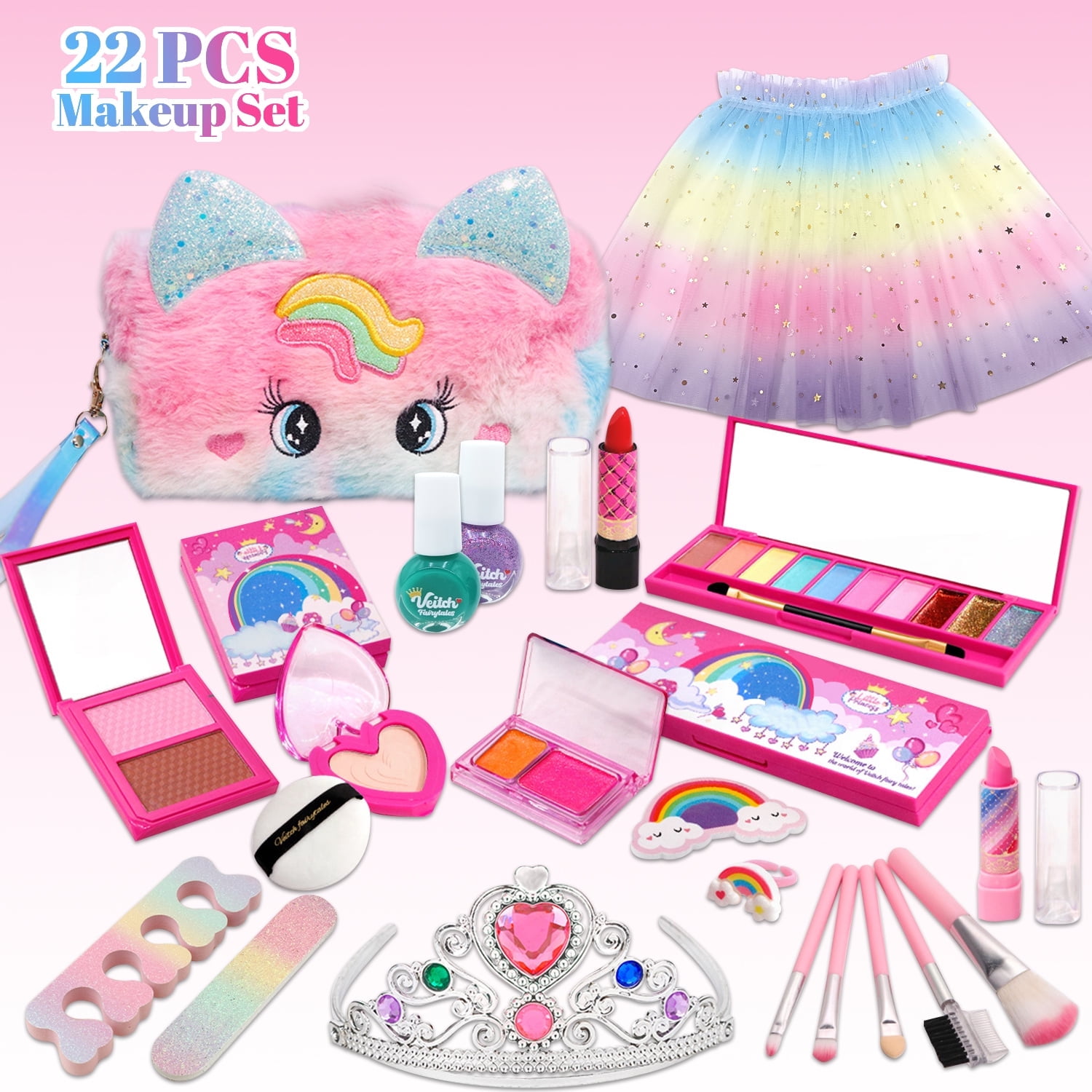 Kids Makeup Kit for Girls, Toddler Play Makeup Set for Kids 3-6 ...