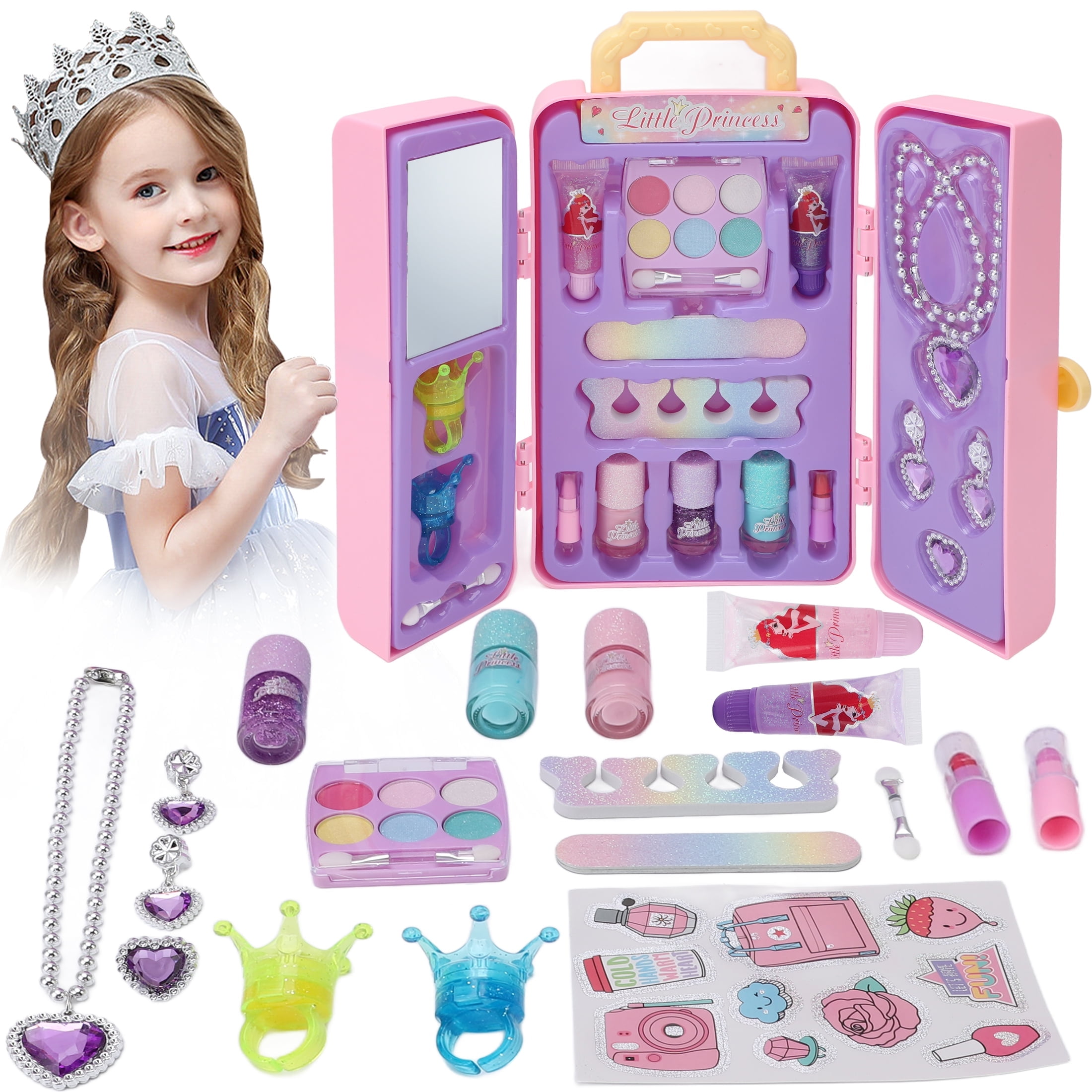 Girls Makeup Toys Kit, 19 Pcs Pretend Play Makeup Toys for Kids with ...