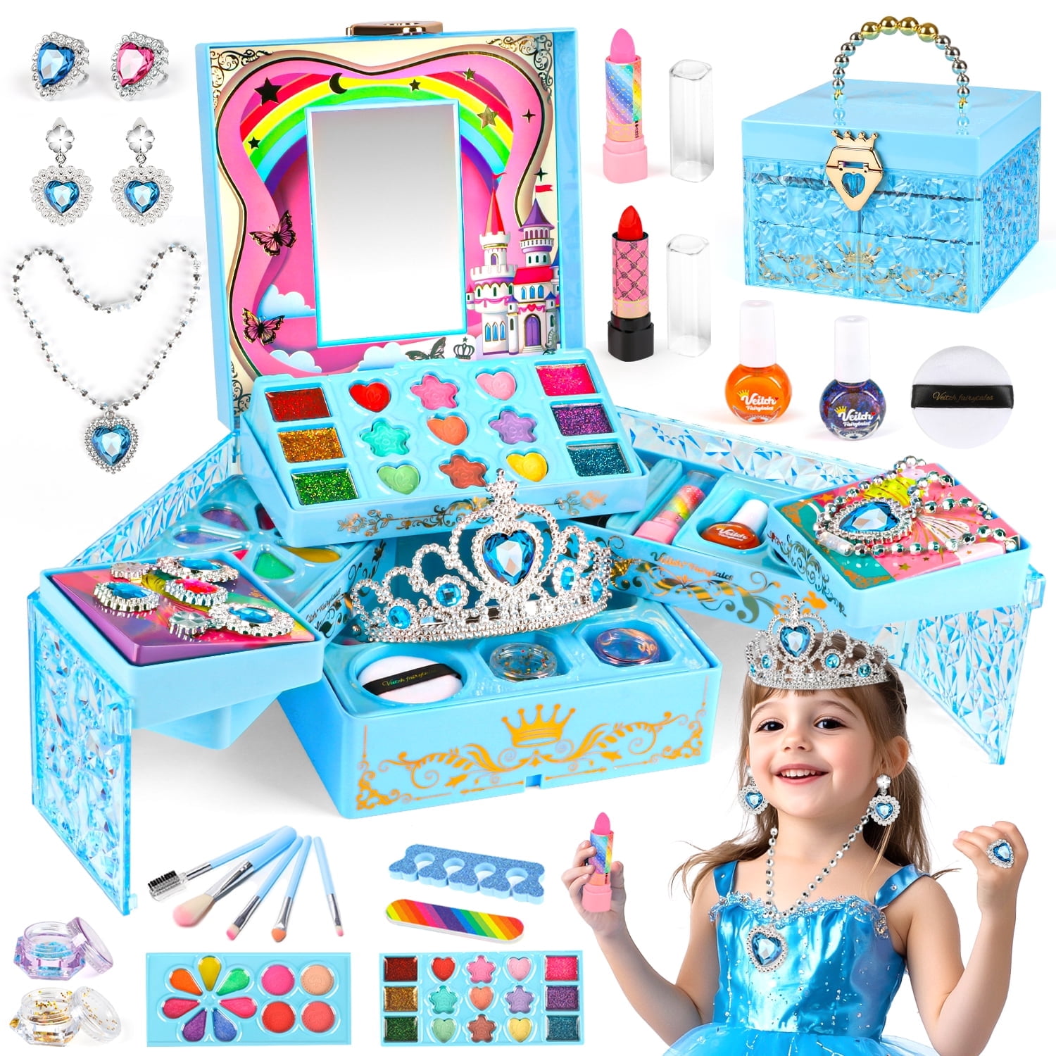 UQN Kids Makeup Kit for Girl Gifts, Frozen Toys for Girls 3-6 years ...