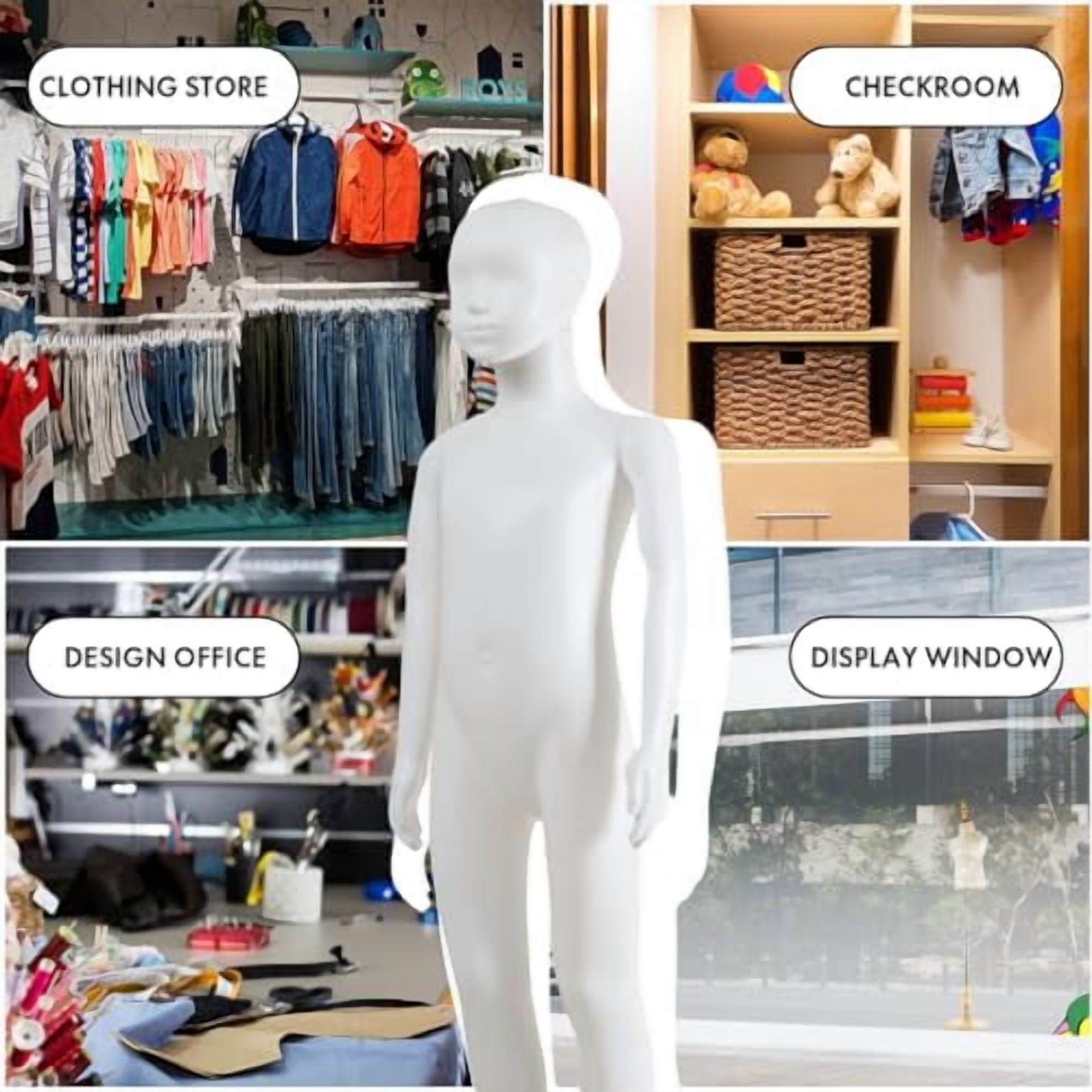 Kids Mannequin Full Body Child Dress Form 43.3 inch with Wood Stand for ...