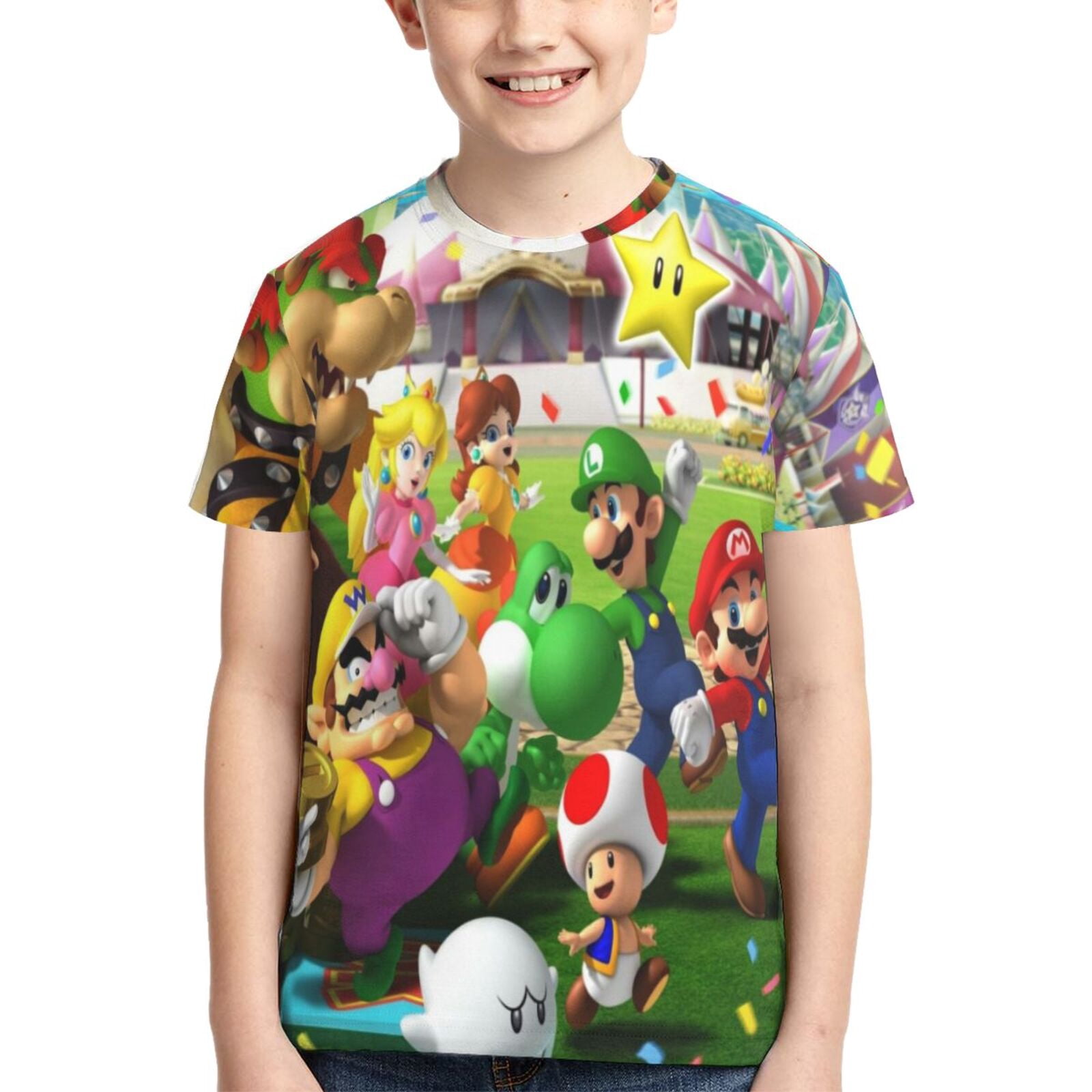 Kids Mario T-Shirt 3d Printed Shirt Short Sleeve Top Tees For Boys ...