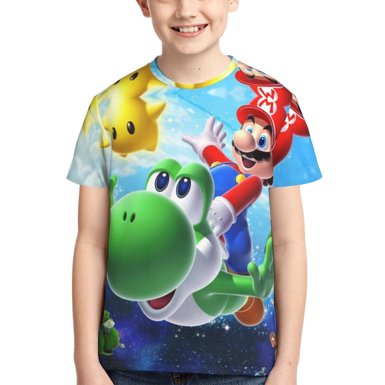 Kids Mario T-Shirt 3d Printed Shirt Short Sleeve Top Tees For Boys ...