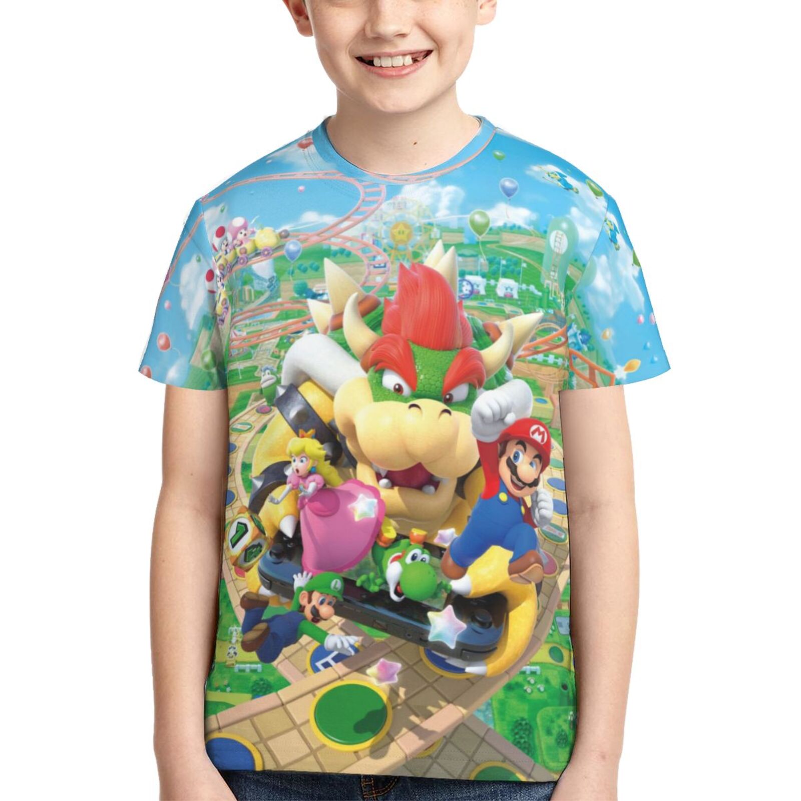 Kids Mario T-Shirt 3d Printed Shirt Short Sleeve Top Tees For Boys ...