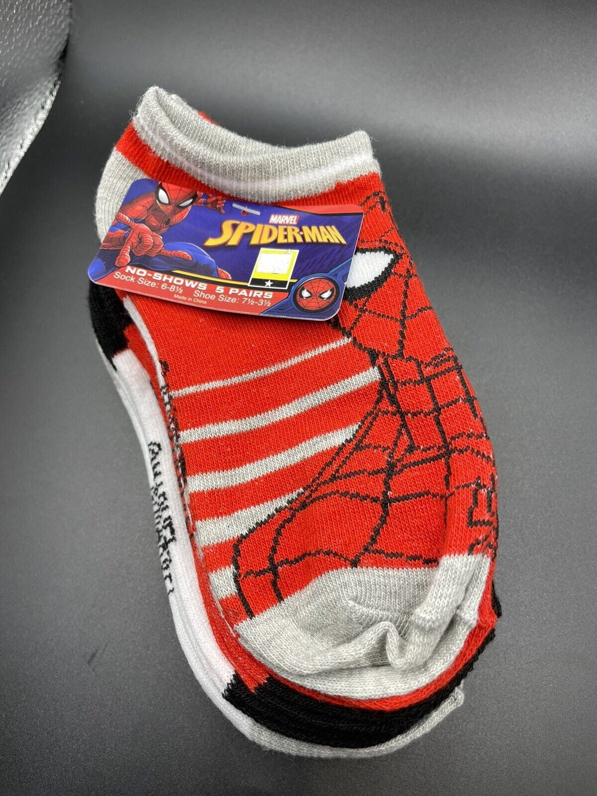Kids Marvel Spiderman No-Show Socks 5 Pairs Size 6-8.5 - Walmart.com