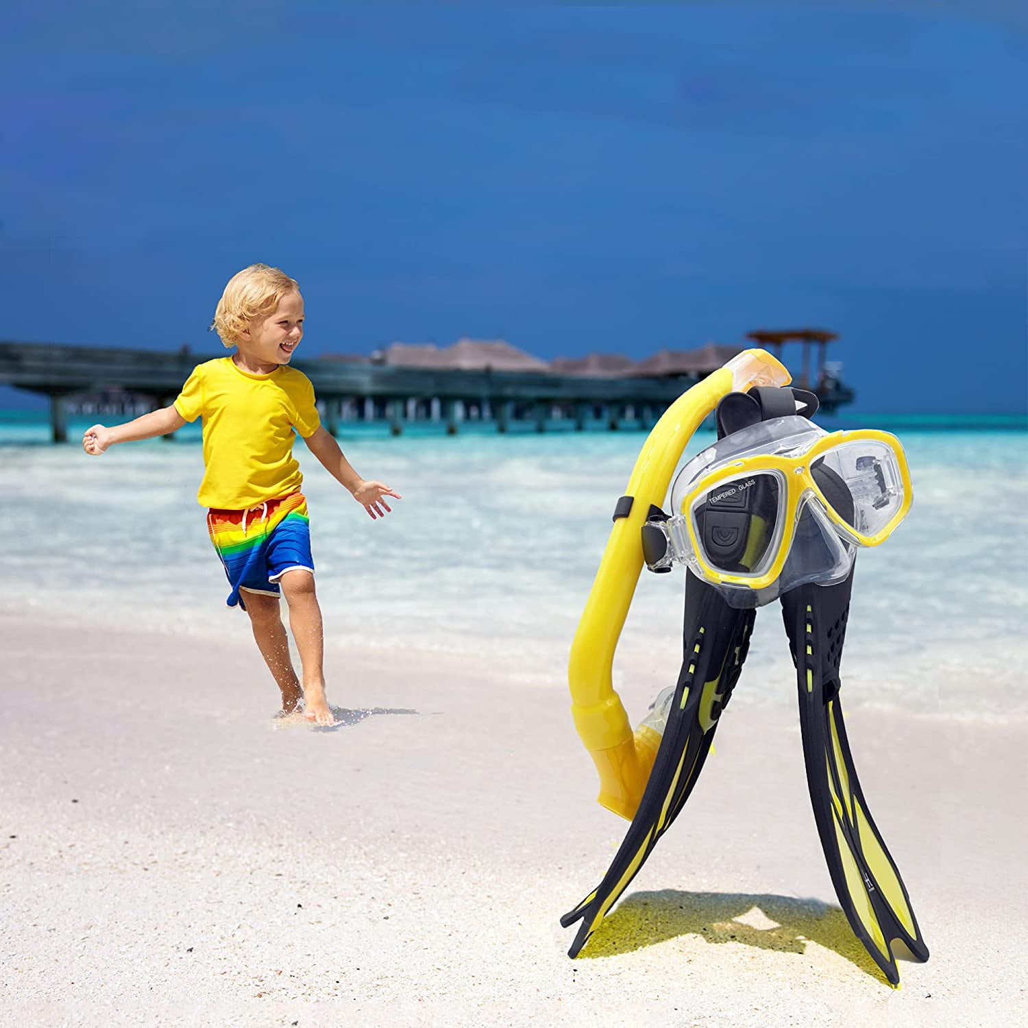 Kids Mask Fins Snorkel Set Snorkeling Packages - Walmart.com