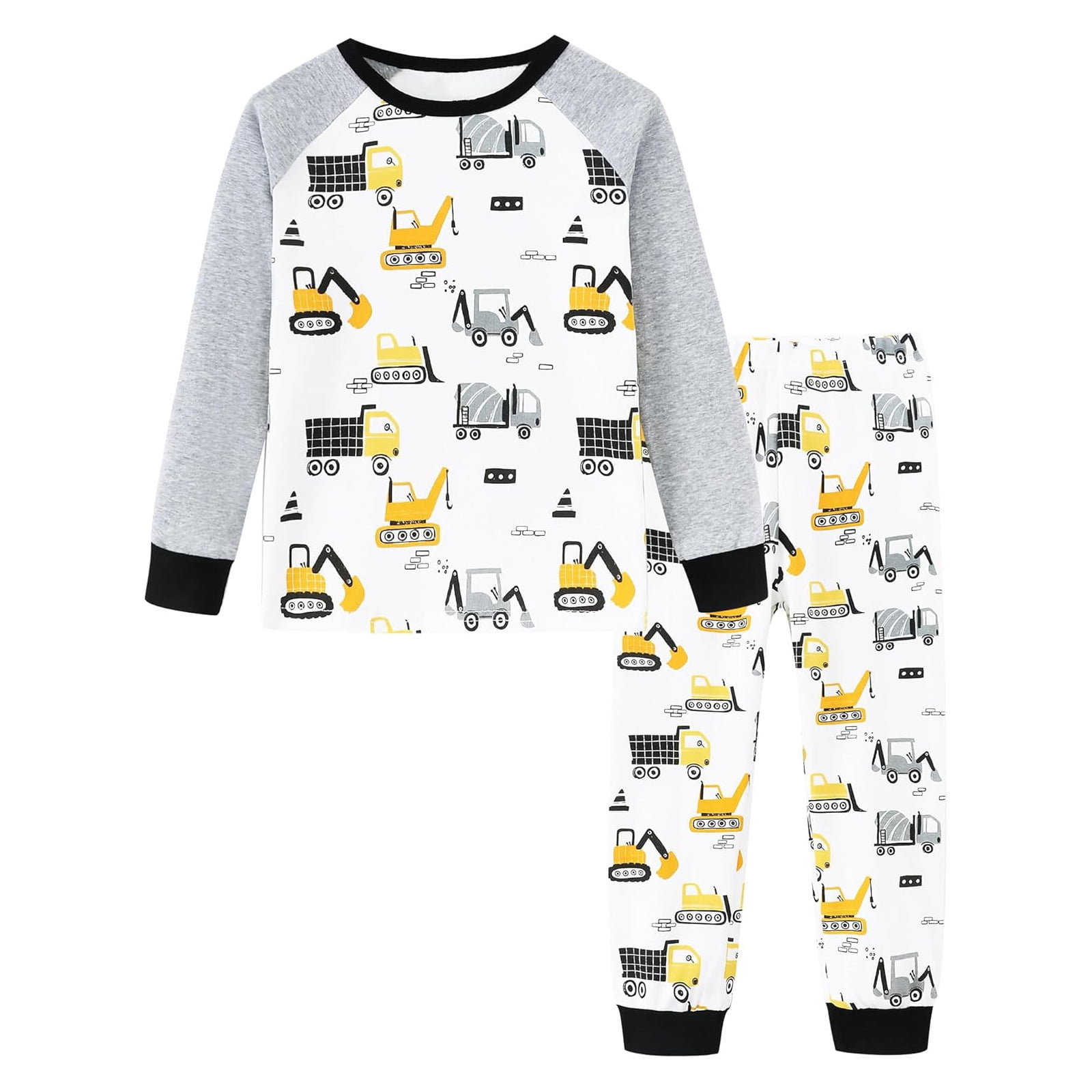 Kids Matching Christmas Pajamas Kids Tractor Pjs Set 2 Piece Pj's Long ...