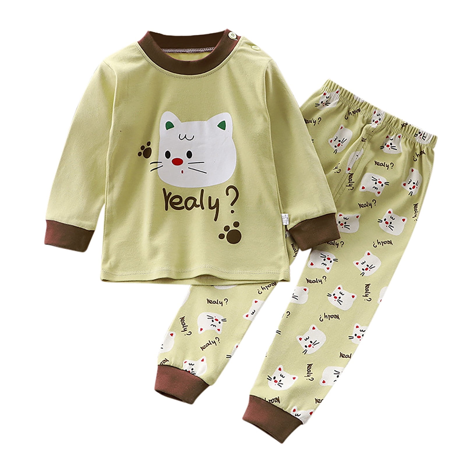 Kids Matching Pajamas Long Sleeve Toddler Pajamas Soft Toddler Clothes ...