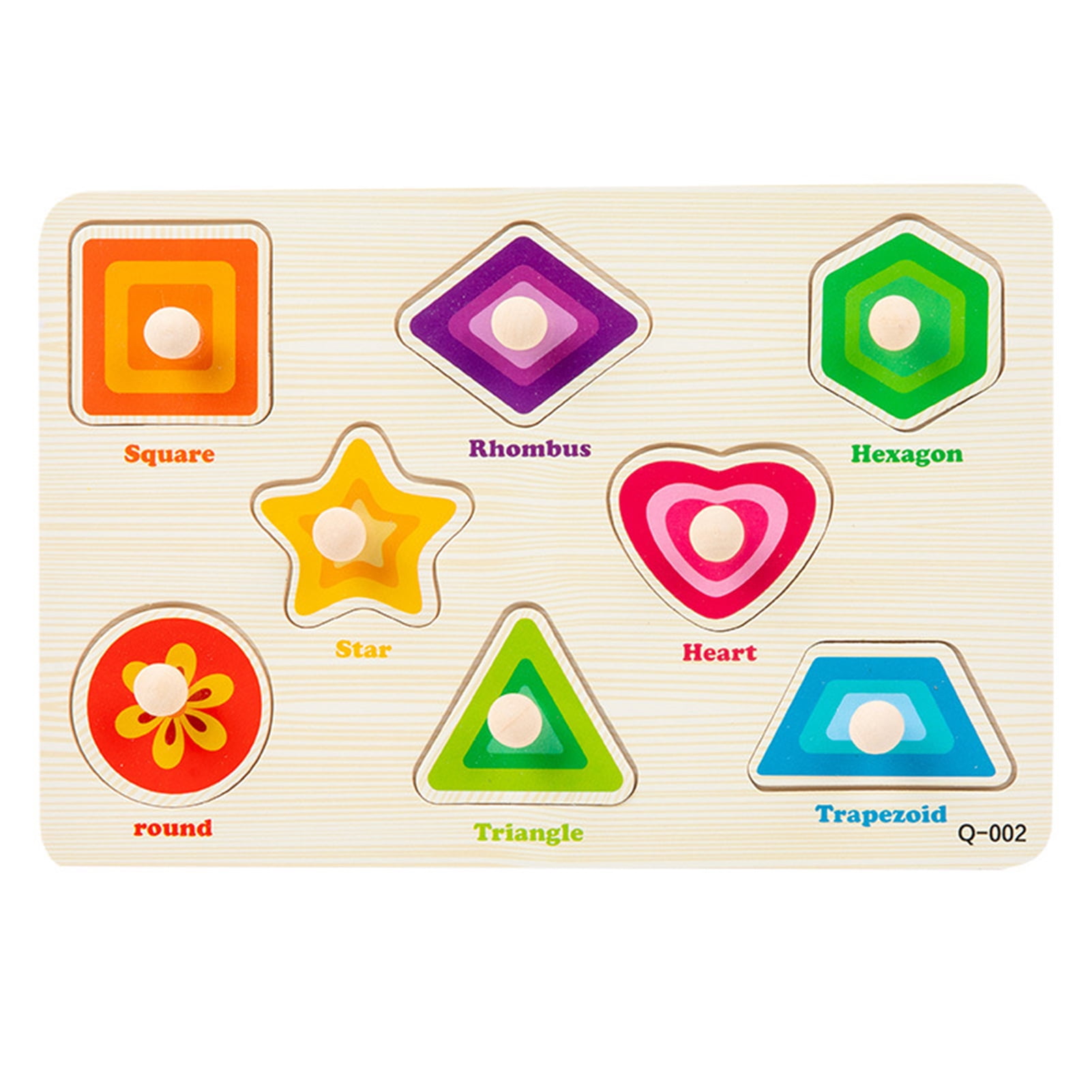 Kids Matching Puzzle Fruit Animal Sea Creature Pattern Wooden Peg ...