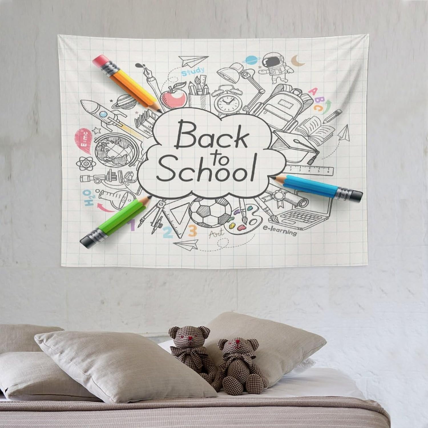 Kids Math Tapestry Wall Hanging Multiplication Table Math Tool Children ...