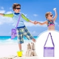 Kids Mesh Beach Bag with Buckle and Zipper, Large Capacity Sand Toy ...