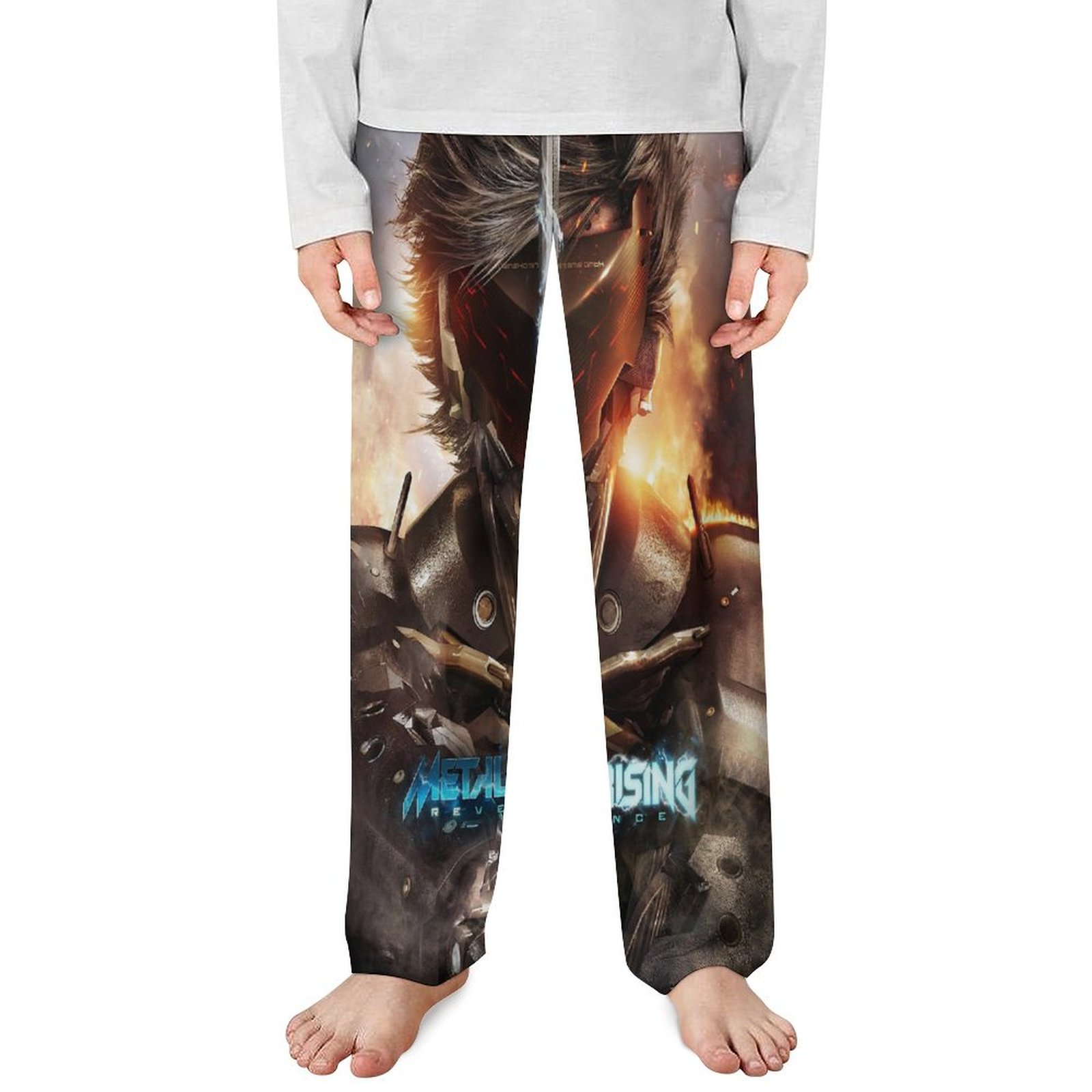 Kids Metal Ge-ar So-lid Pajama Pants Cartoon Long Pj Pants Cute Elastic ...