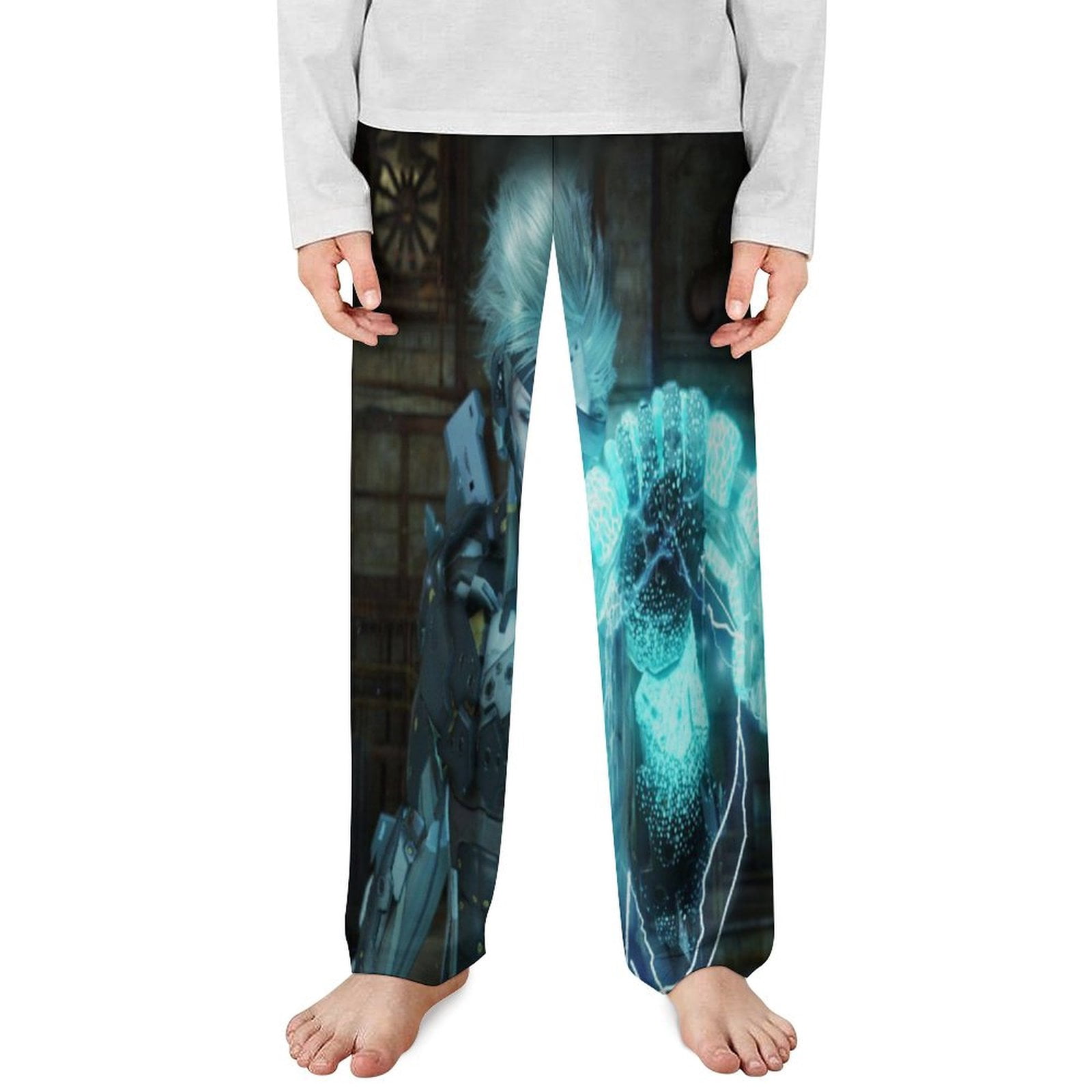 Kids Metal Ge-ar So-lid Pajama Pants Cartoon Long Pj Pants Cute Elastic ...