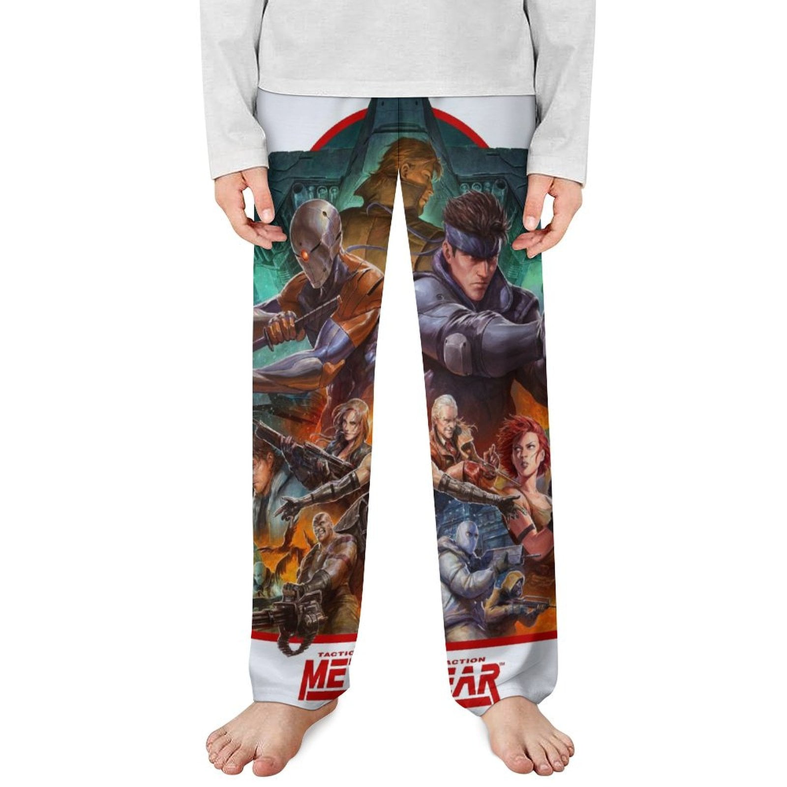 Kids Metal Ge-ar So-lid Pajama Pants Cartoon Long Pj Pants Cute Elastic ...