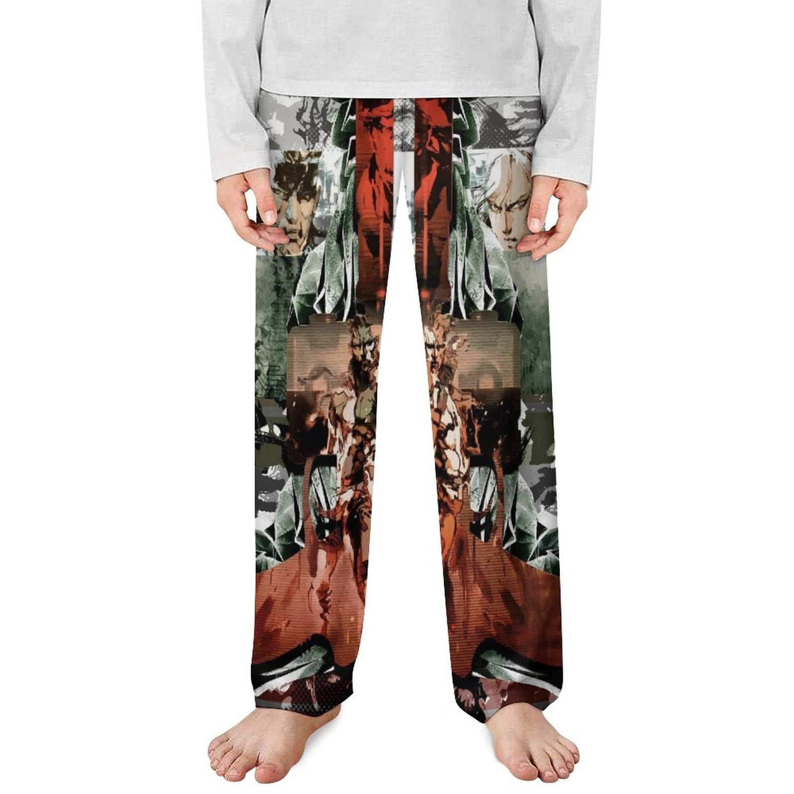 Kids Metal Ge-ar So-lid Pajama Pants Cartoon Long Pj Pants Cute Elastic ...