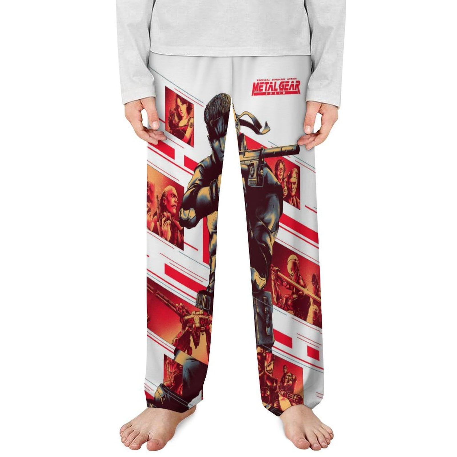 Kids Metal Ge-ar So-lid Pajama Pants Cartoon Long Pj Pants Cute Elastic ...