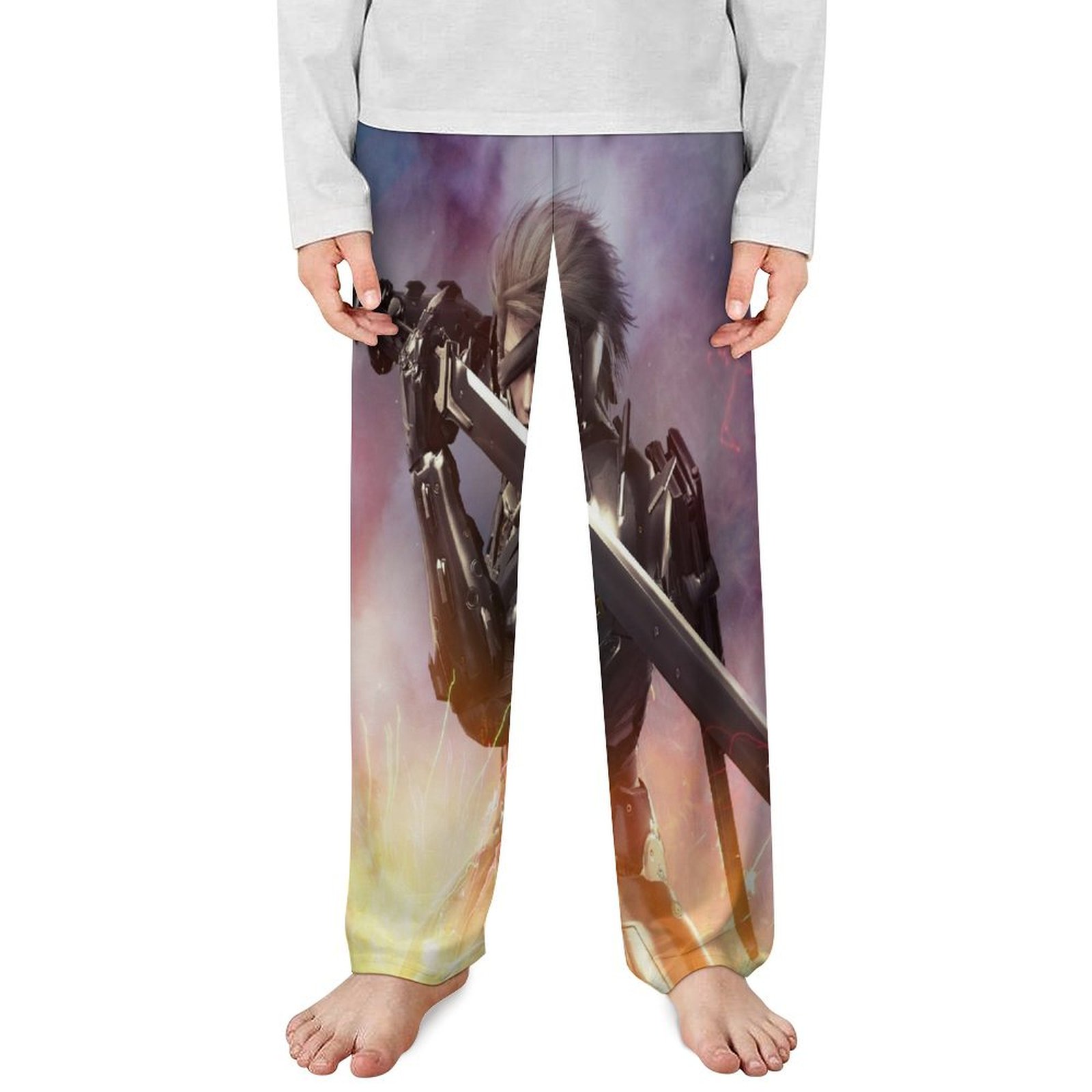 Kids Metal Ge-ar So-lid Pajama Pants Cartoon Long Pj Pants Cute Elastic ...