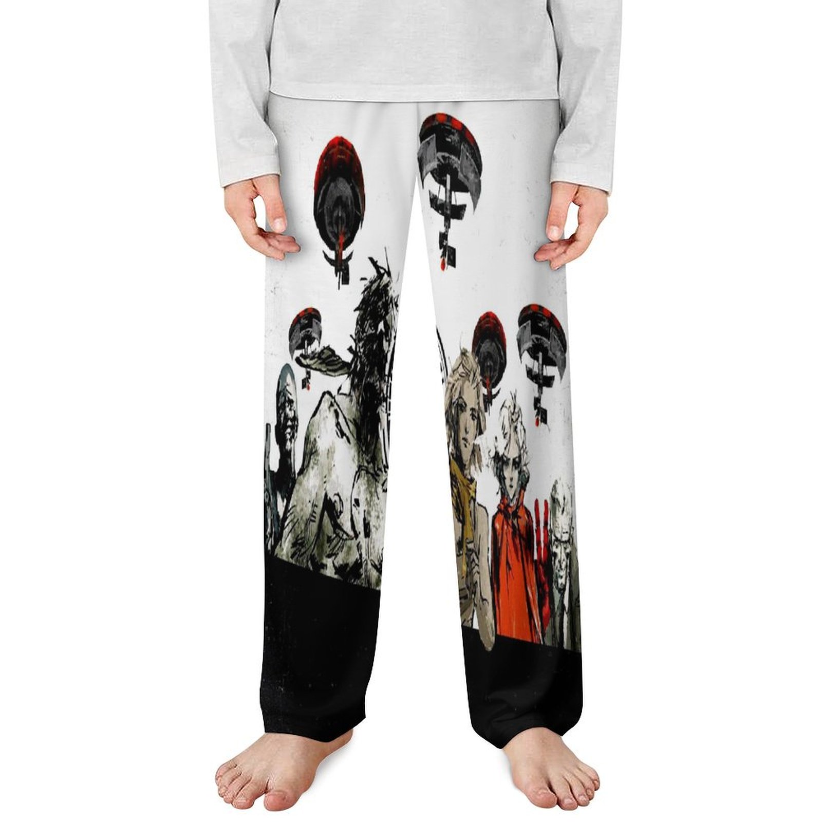 Kids Metal Ge-ar So-lid Pajama Pants Cartoon Long Pj Pants Cute Elastic ...