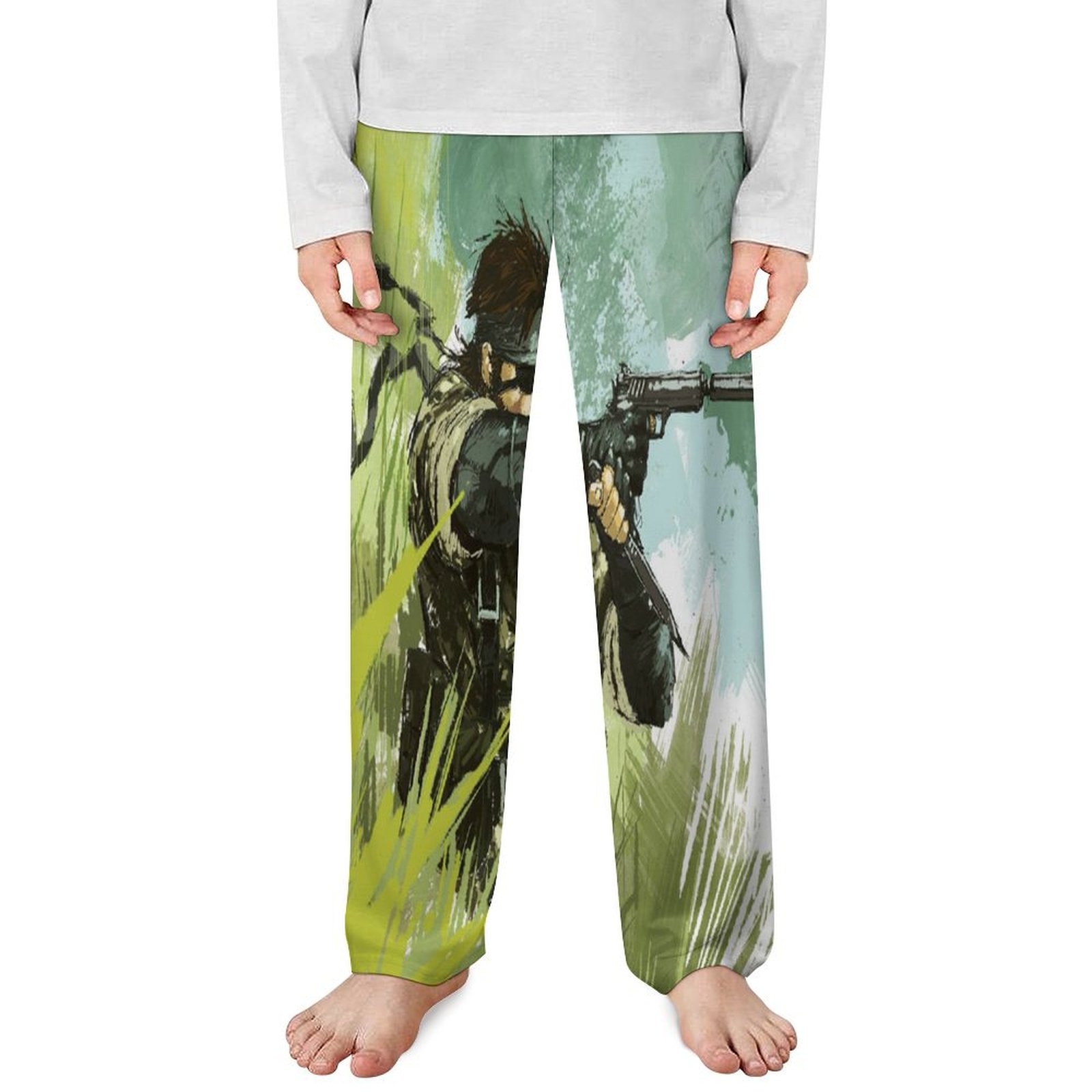 Kids Metal Ge-ar So-lid Pajama Pants Cartoon Long Pj Pants Cute Elastic ...