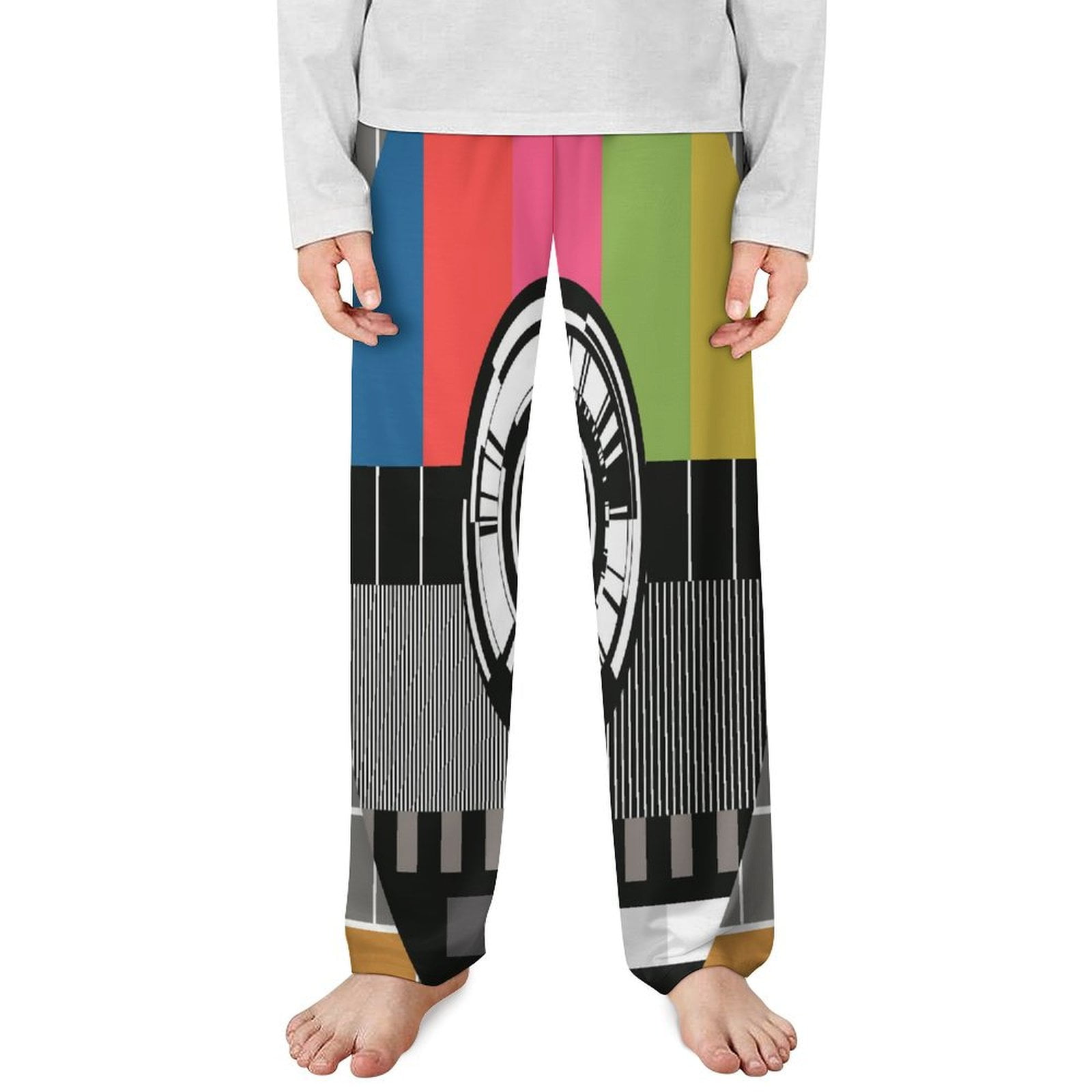 Kids Metal Ge-ar So-lid Pajama Pants Cartoon Long Pj Pants Cute Elastic ...