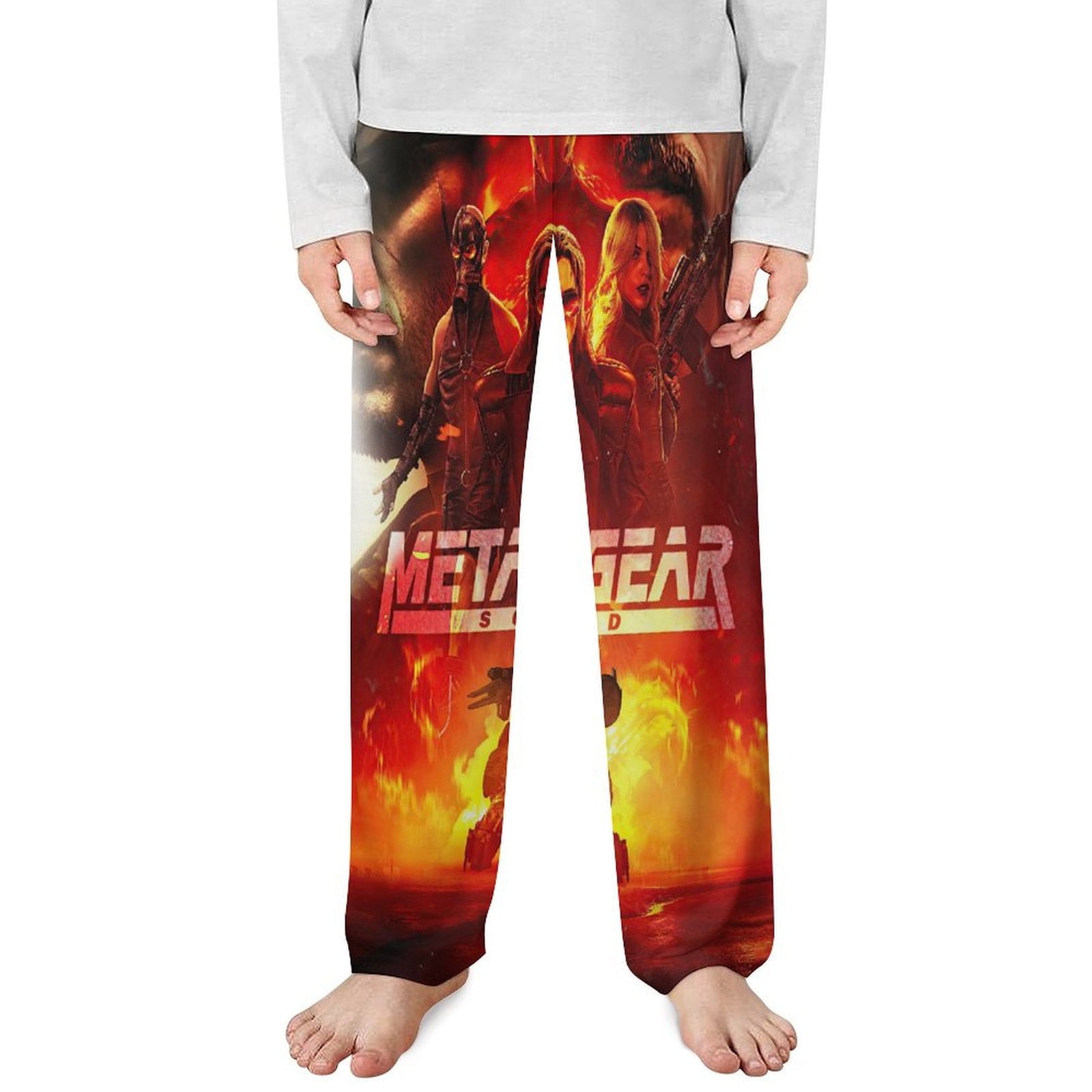 Kids Metal Ge-ar So-lid Pajama Pants Cartoon Long Pj Pants Cute Elastic ...