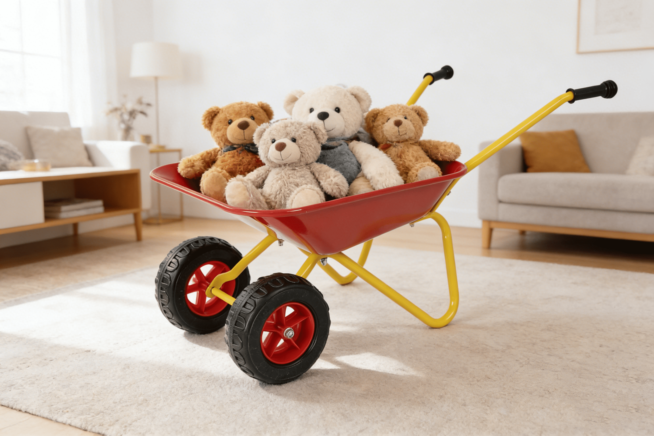 Kids Metal Wheelbarrow 33LBS Load Capacity 2-Wheel Children's Garden ...
