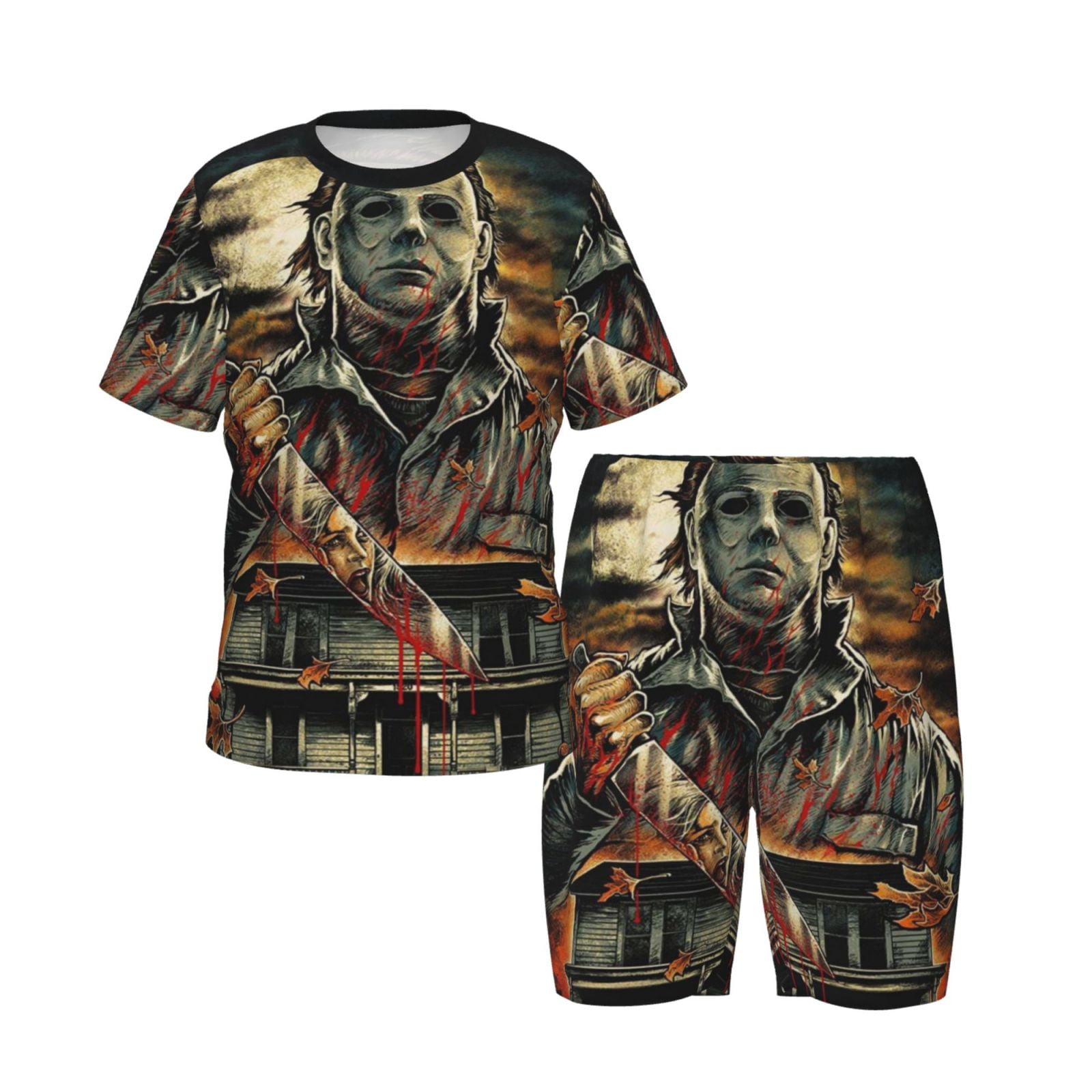 Kids Michael Myers Pajama Set Kids Cartoon Tee Shirt And Short Set 2PCS ...
