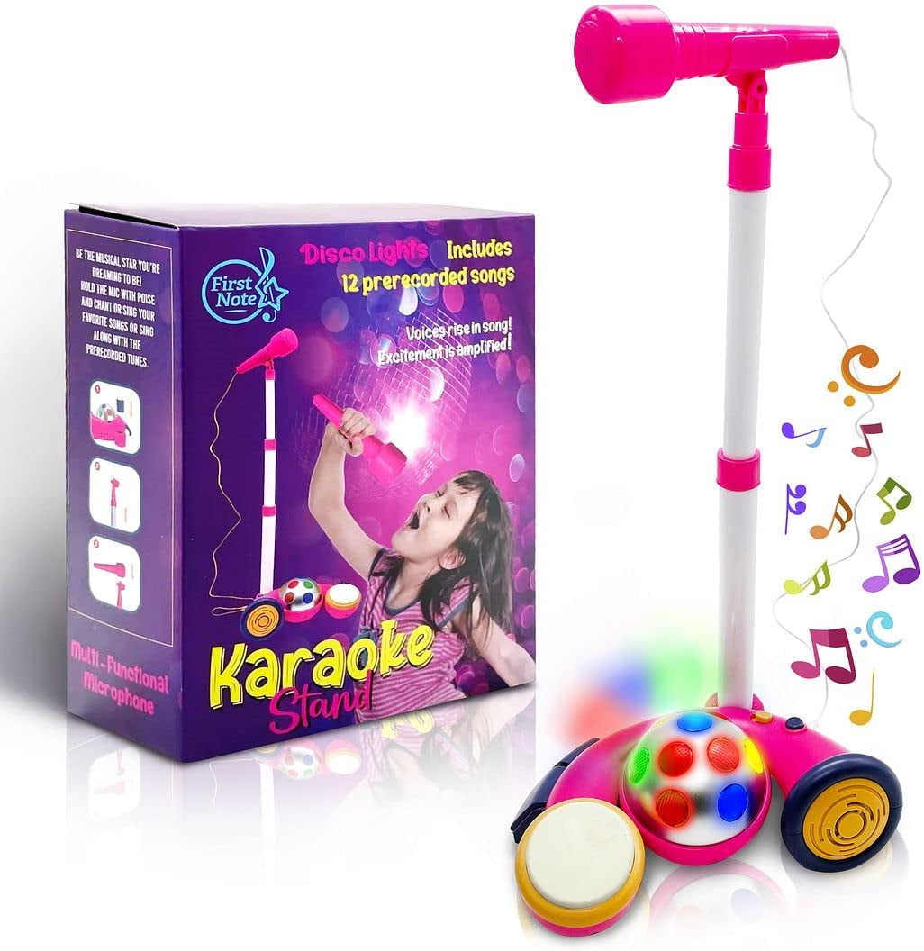Kids Microphone with Stand, Sing Along Kids karaoke Machine, Musical ...