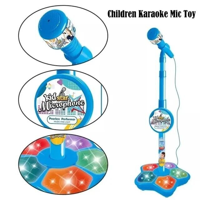 Kids Microphone and Stand Childrens Karaoke Machine with Lights for ...