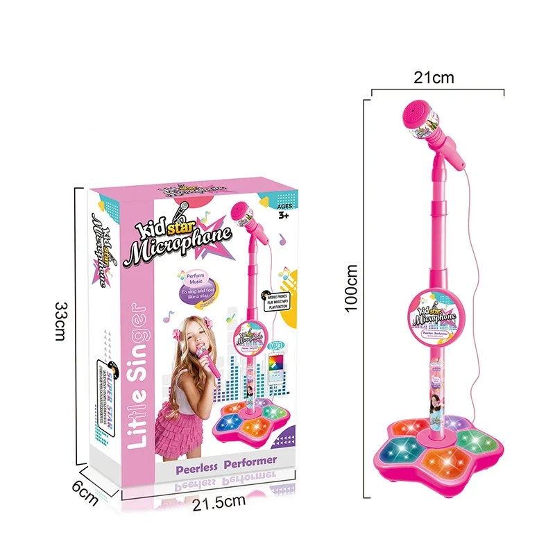 Kids Microphone with Stand Karaoke Song Music Instrument Toys Brain ...