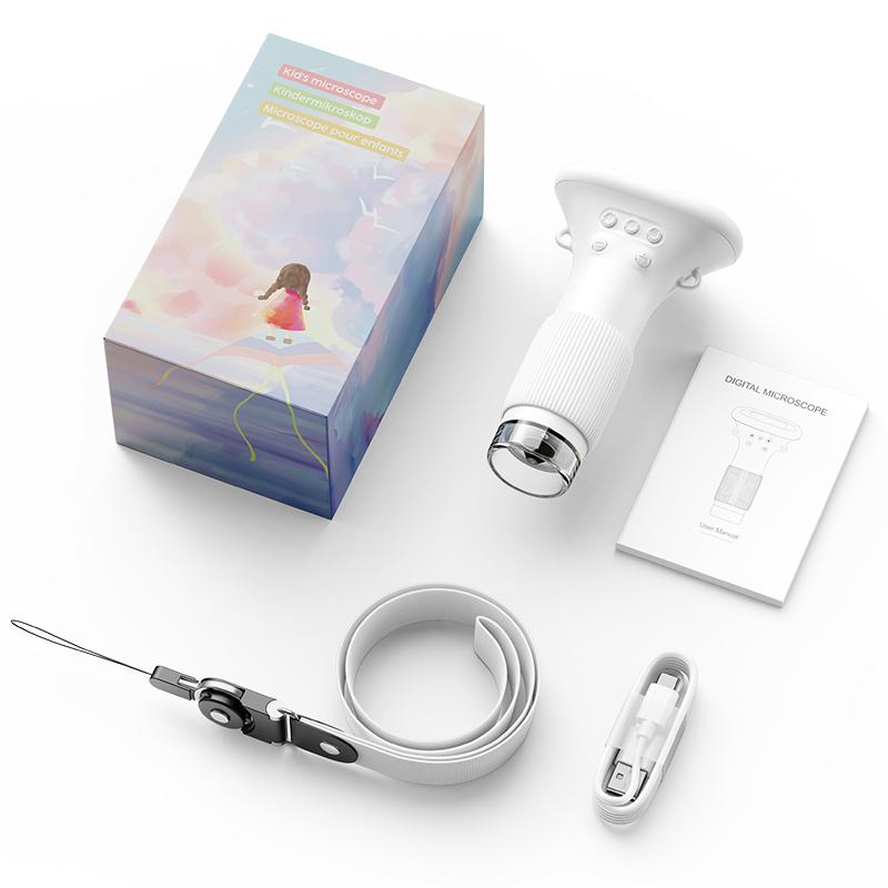 Kids Microscope, 2 Inch IPS Screen 1000X Handheld Digital Microscope HD ...