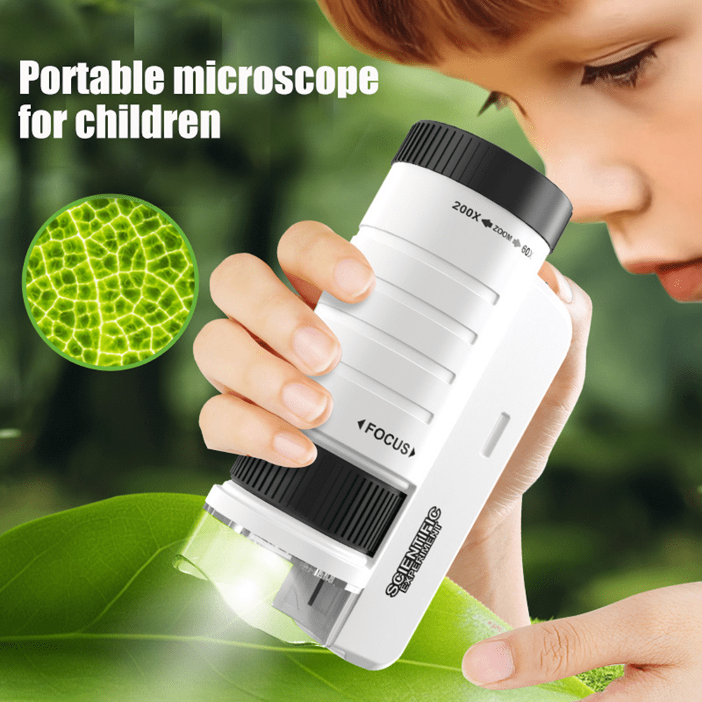 Kids Microscope Science Kit – Portable Handheld Microscope with LED ...
