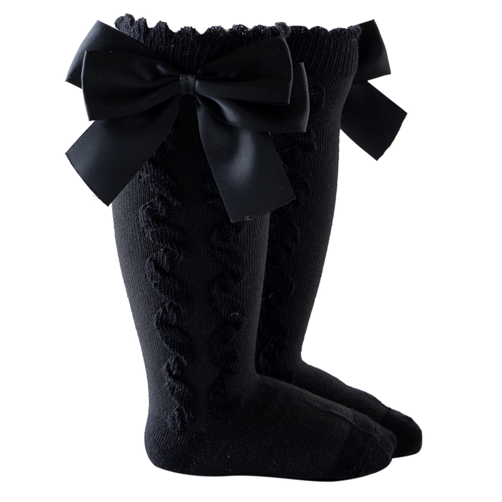 Kids Mid-Calf Baby Stockings Toddler Solid Sock Knee-High Length Socks ...