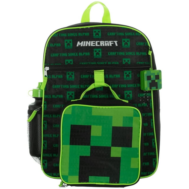 Minecraft Kids Bookbag School Supplies 4-Piece Combo Set with Backpack ...