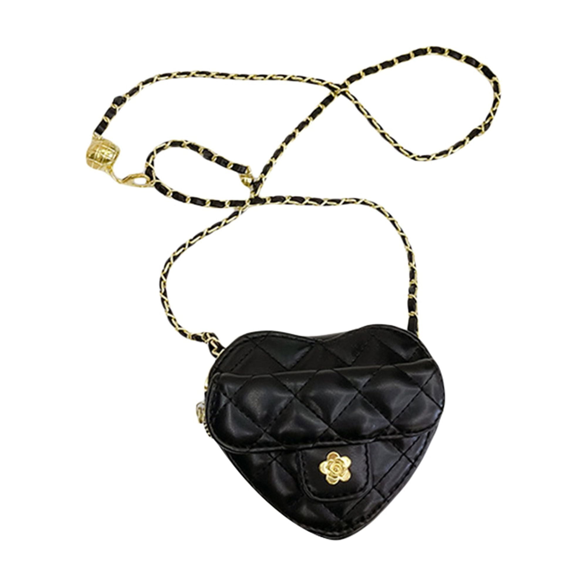 Kids Mini Heart Shaped Crossbody Bag Little Girls Chain Handbag PU ...