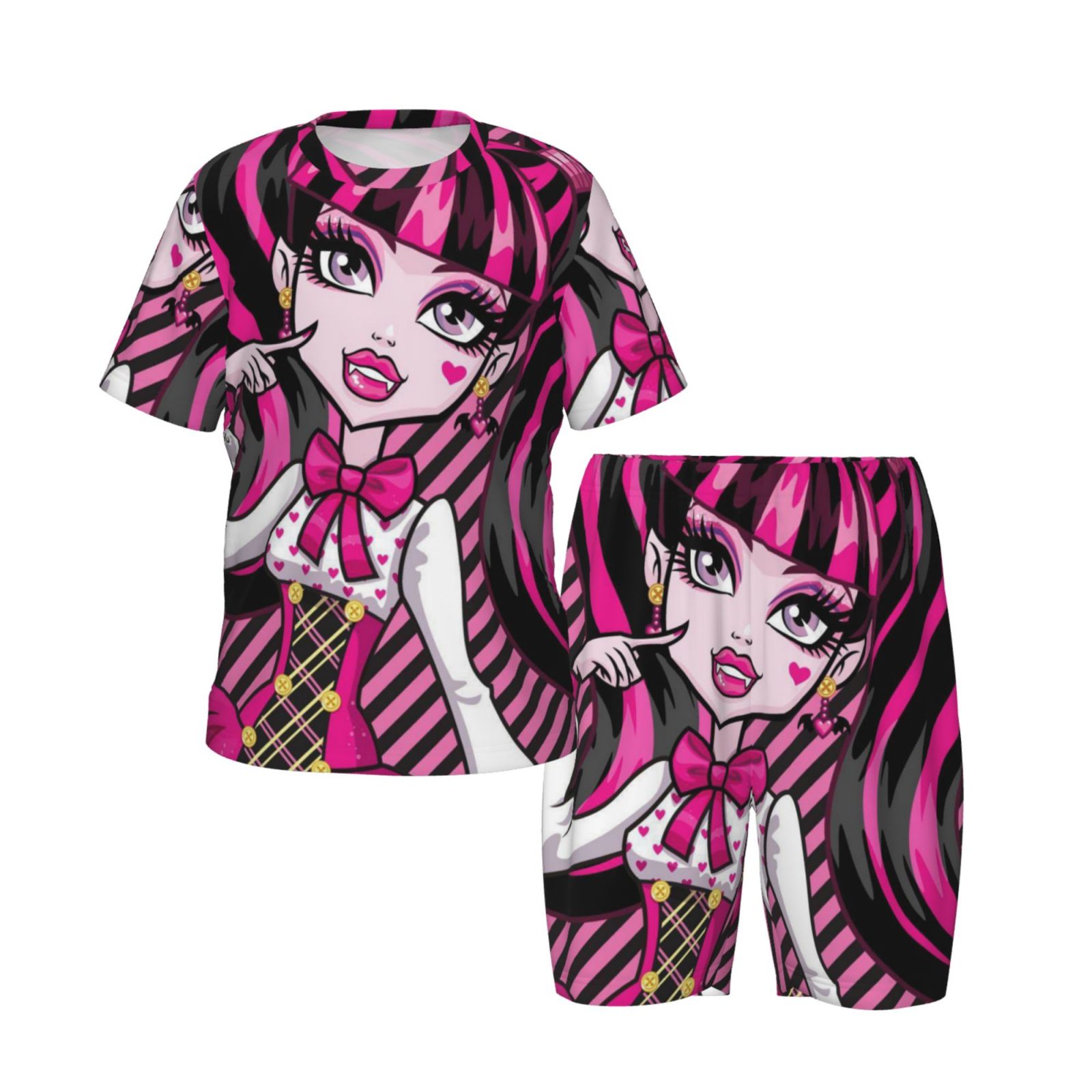 Kids Mon-Ster High Pajama Set Kids Cartoon Tee Shirt And Short Set 2PCS ...