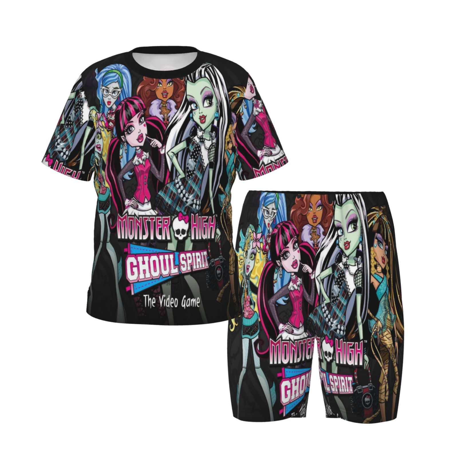 Kids Mon-Ster High Pajama Set Kids Cartoon Tee Shirt And Short Set 2PCS ...
