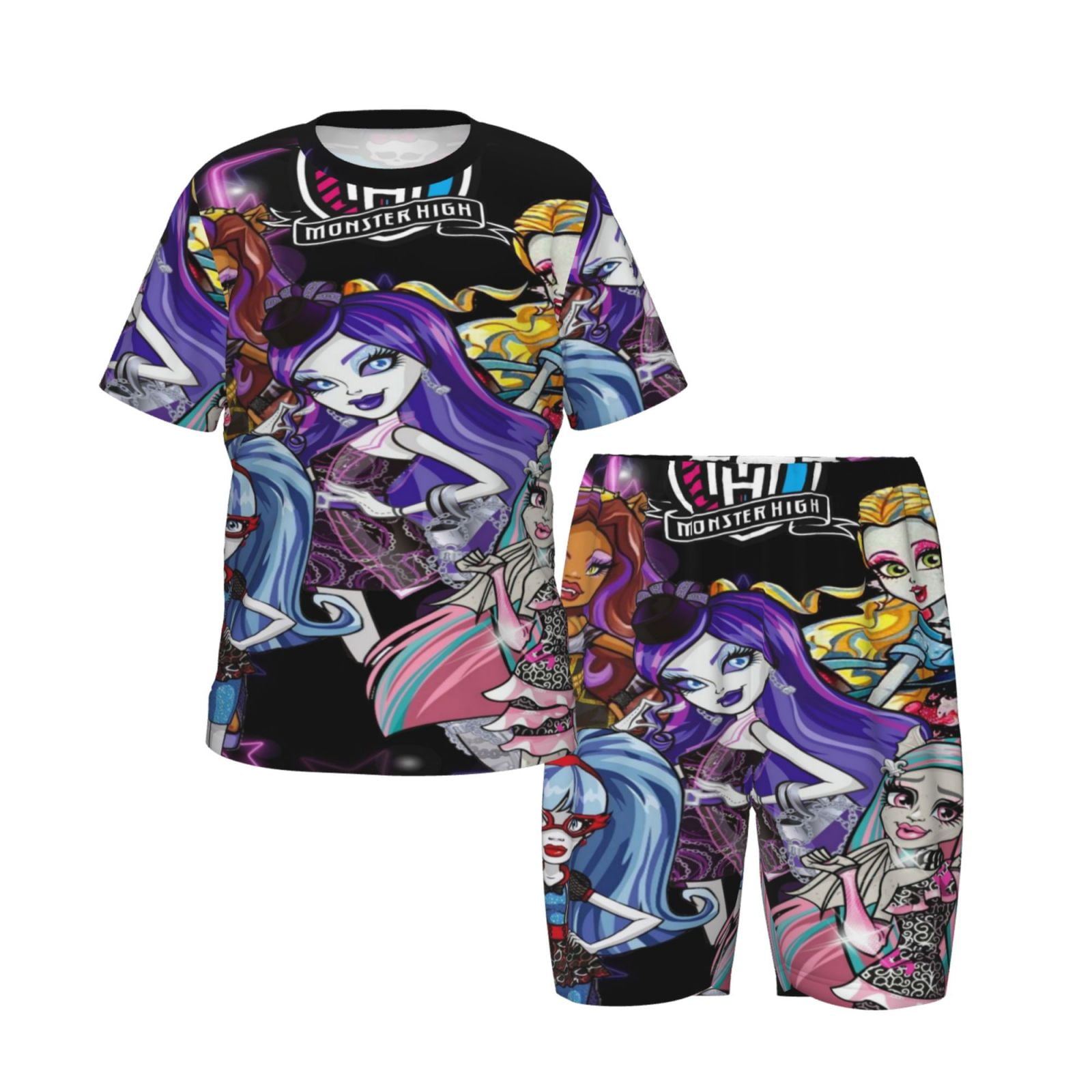 Kids Mon-Ster High Pajama Set Kids Cartoon Tee Shirt And Short Set 2PCS ...