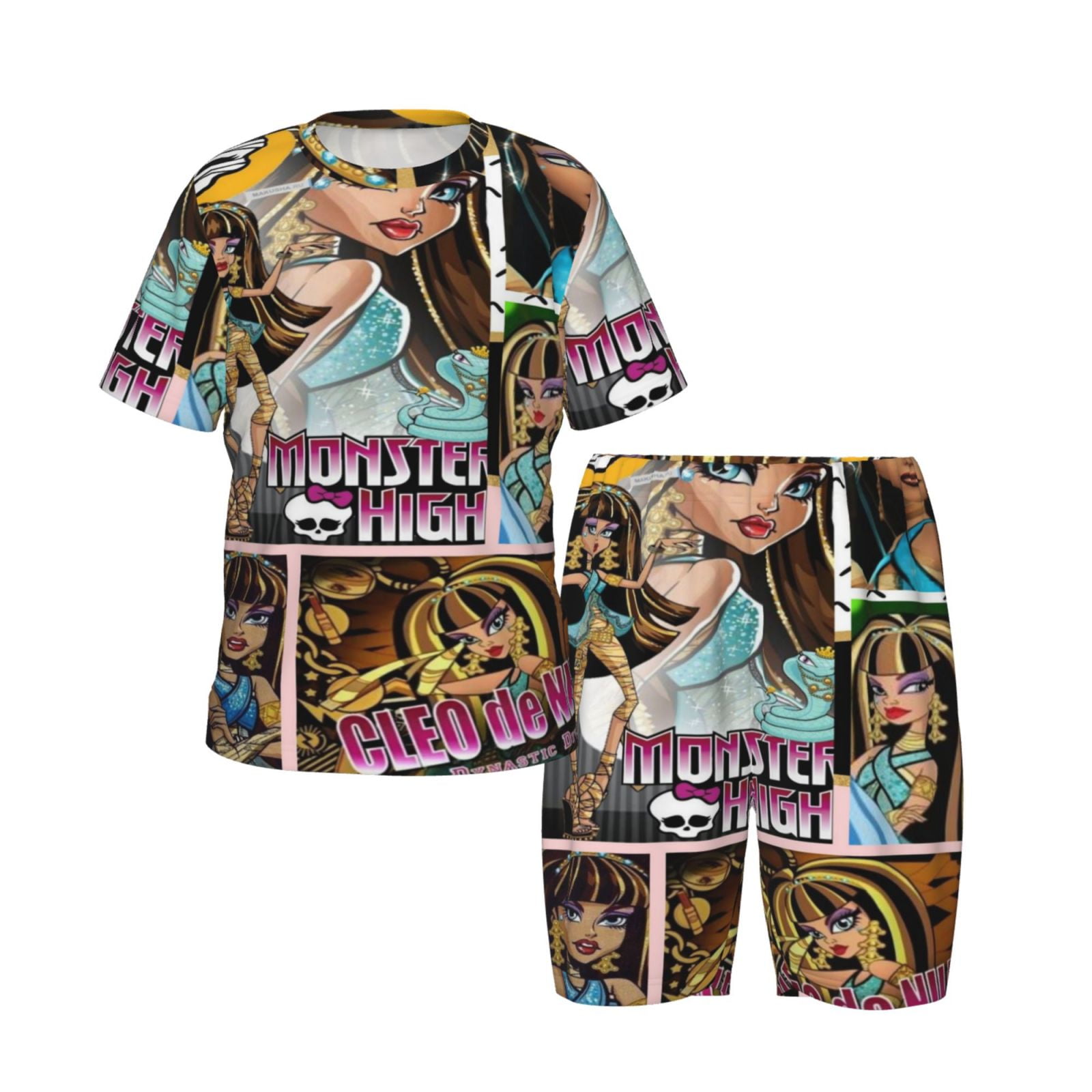 Kids Mon-Ster High Pajama Set Kids Cartoon Tee Shirt And Short Set 2PCS ...