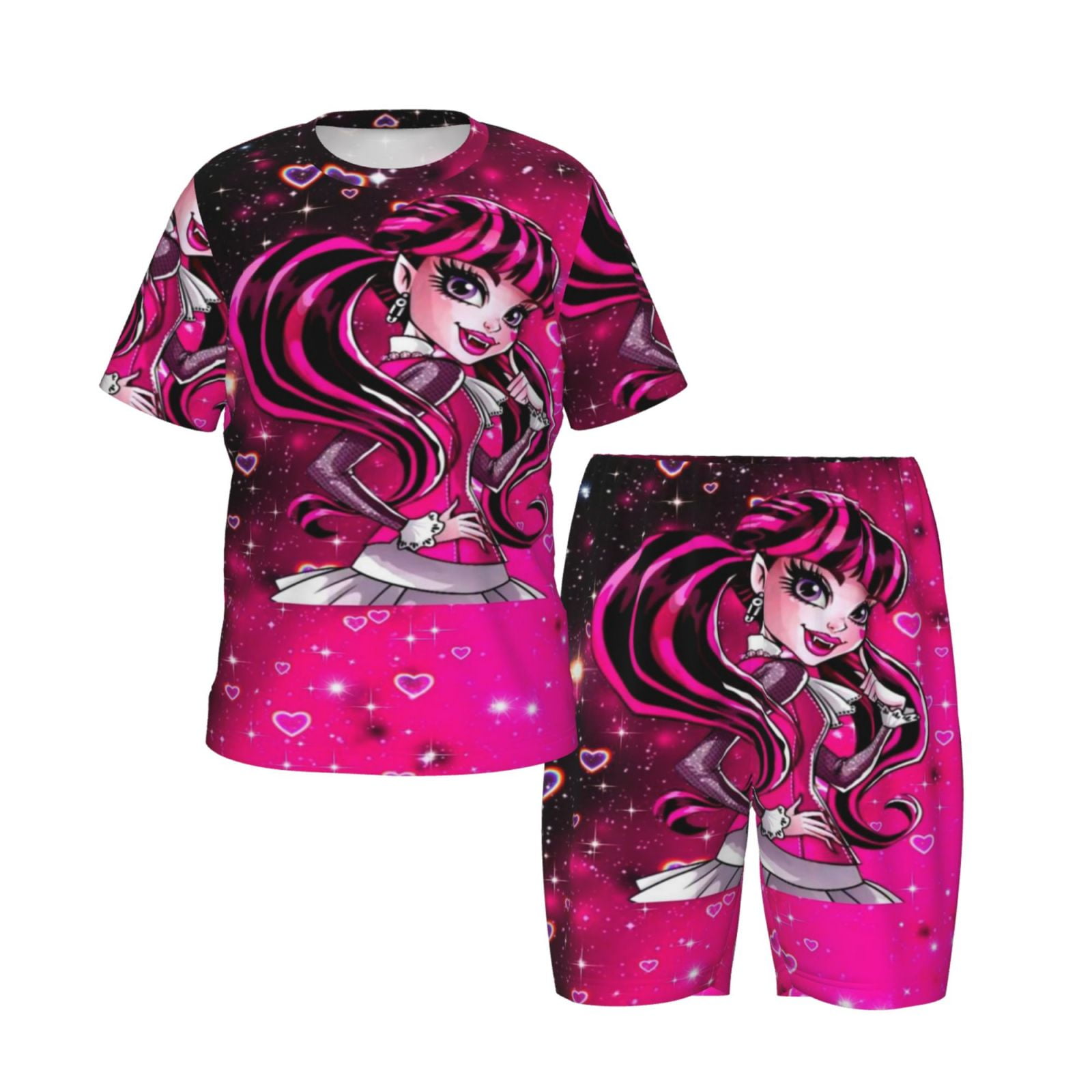 Kids Mon-Ster High Pajama Set Kids Cartoon Tee Shirt And Short Set 2PCS ...